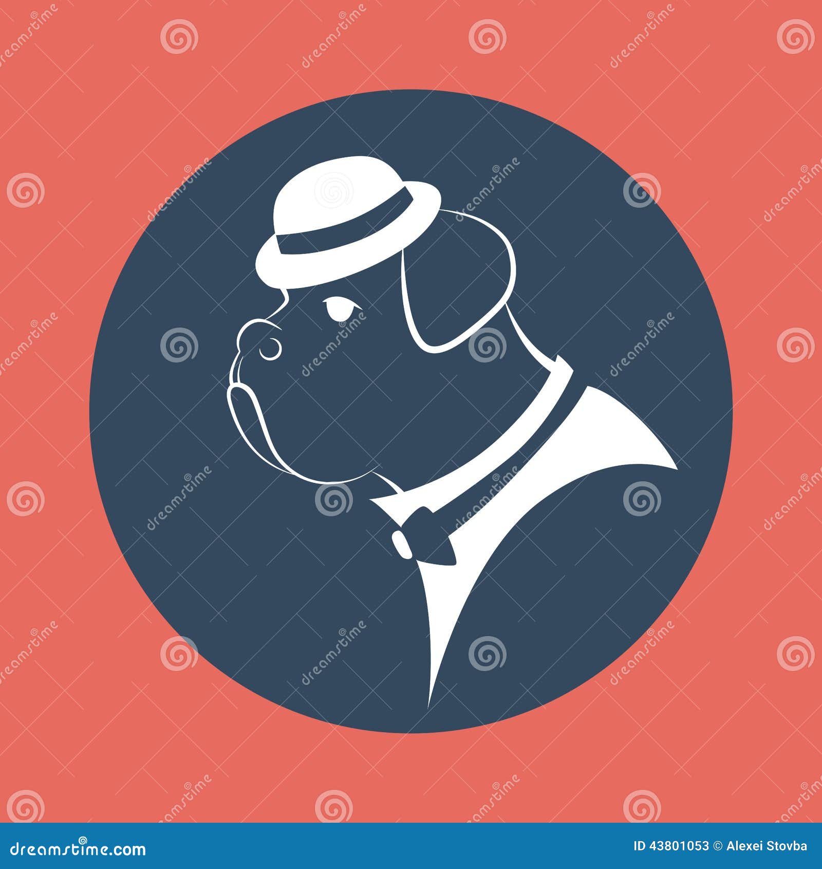 Silhouette Gangster Dog in the Mafia Hat Stock Vector - Illustration of ...