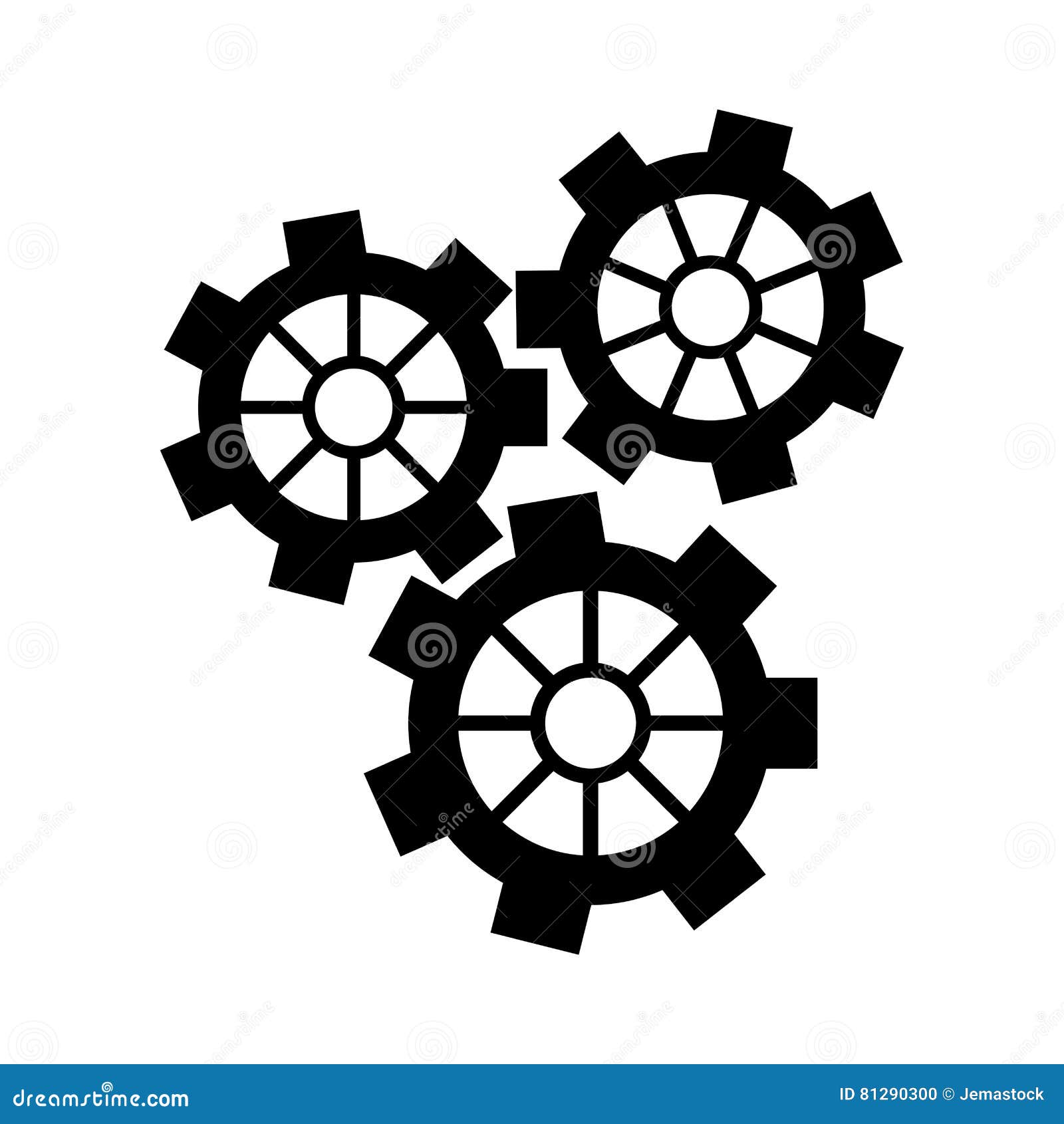 Silhouette Gear Wheel Engine Cog Icon Stock Vector - Illustration of ...