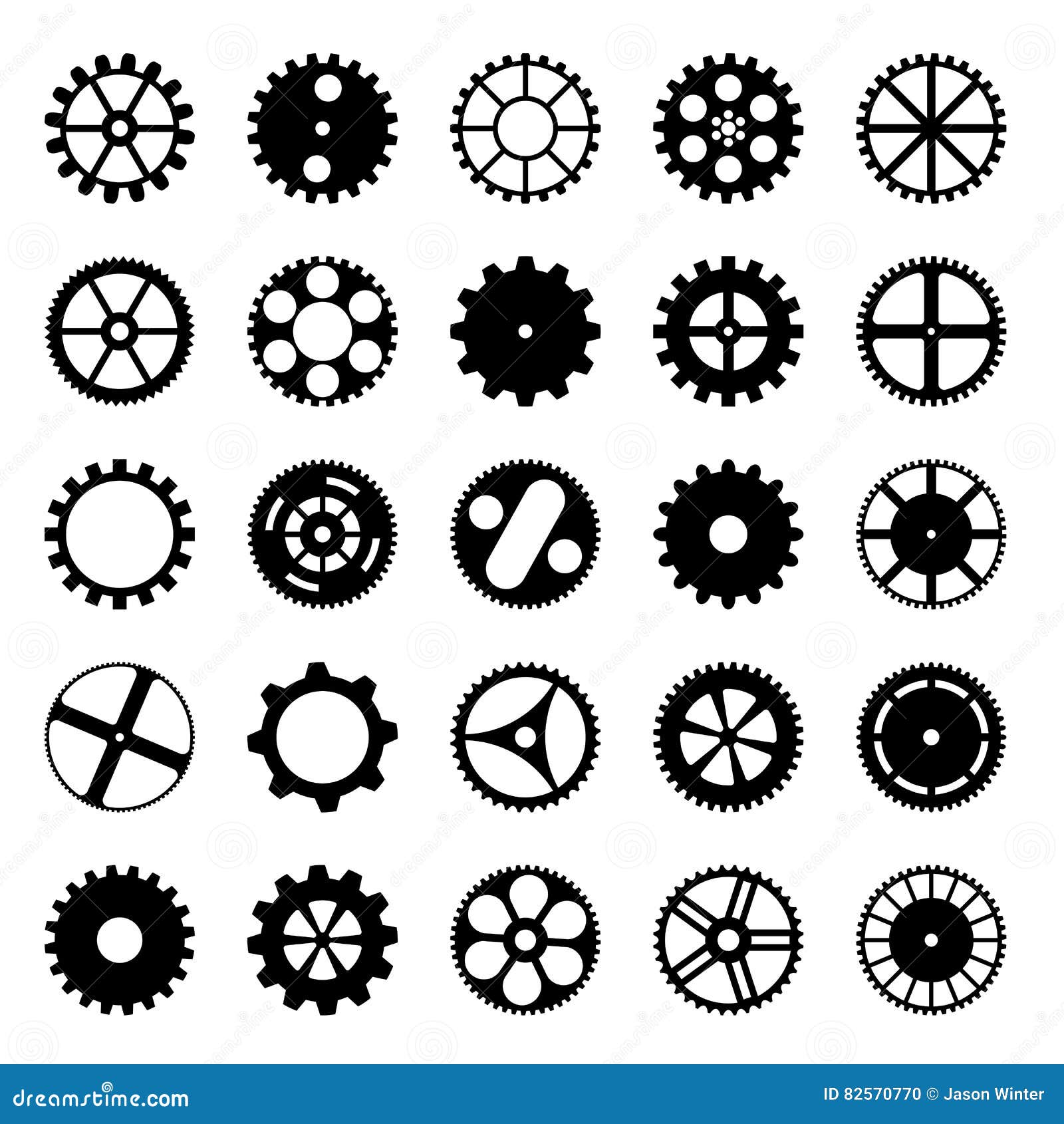 Silhouette Gear Wheels stock vector. Illustration of engineer - 82570770
