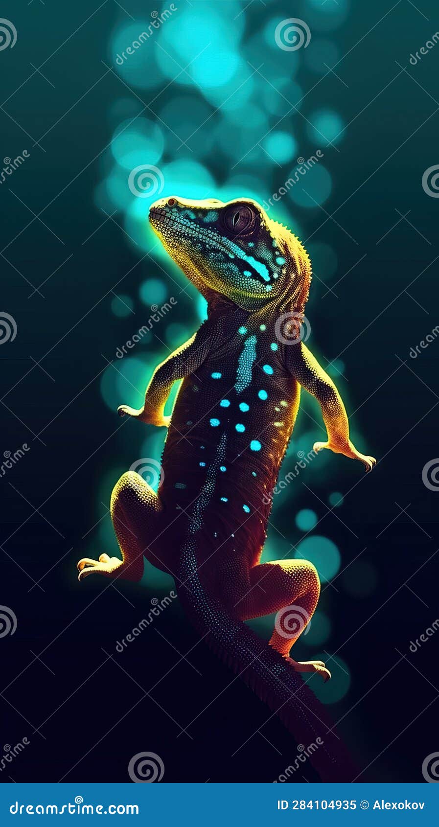 Silhouette of a Gecko on Dark Background. Stock Illustration ...