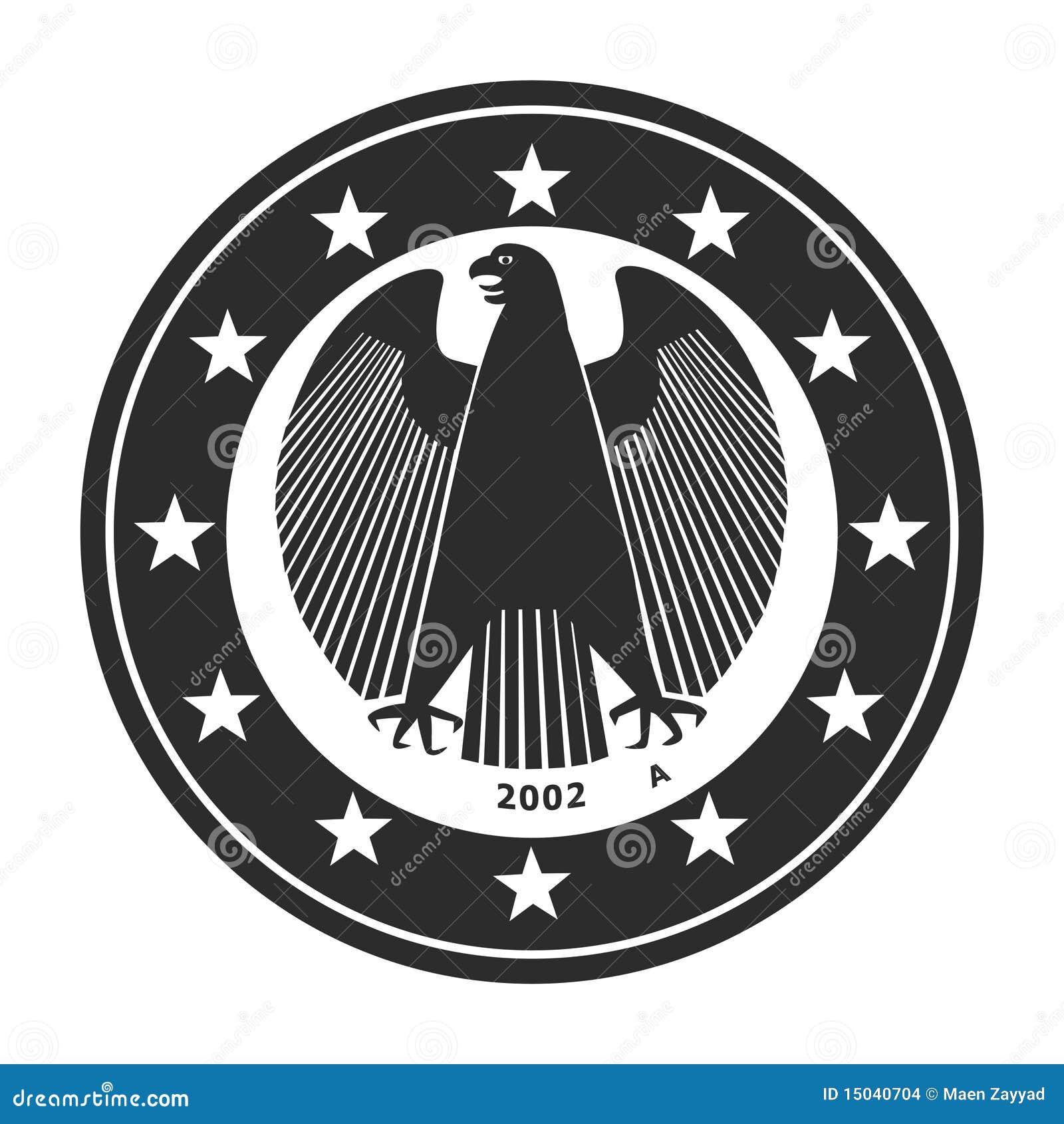 Silhouette German Euro stock illustration. Illustration of euros - 15040704