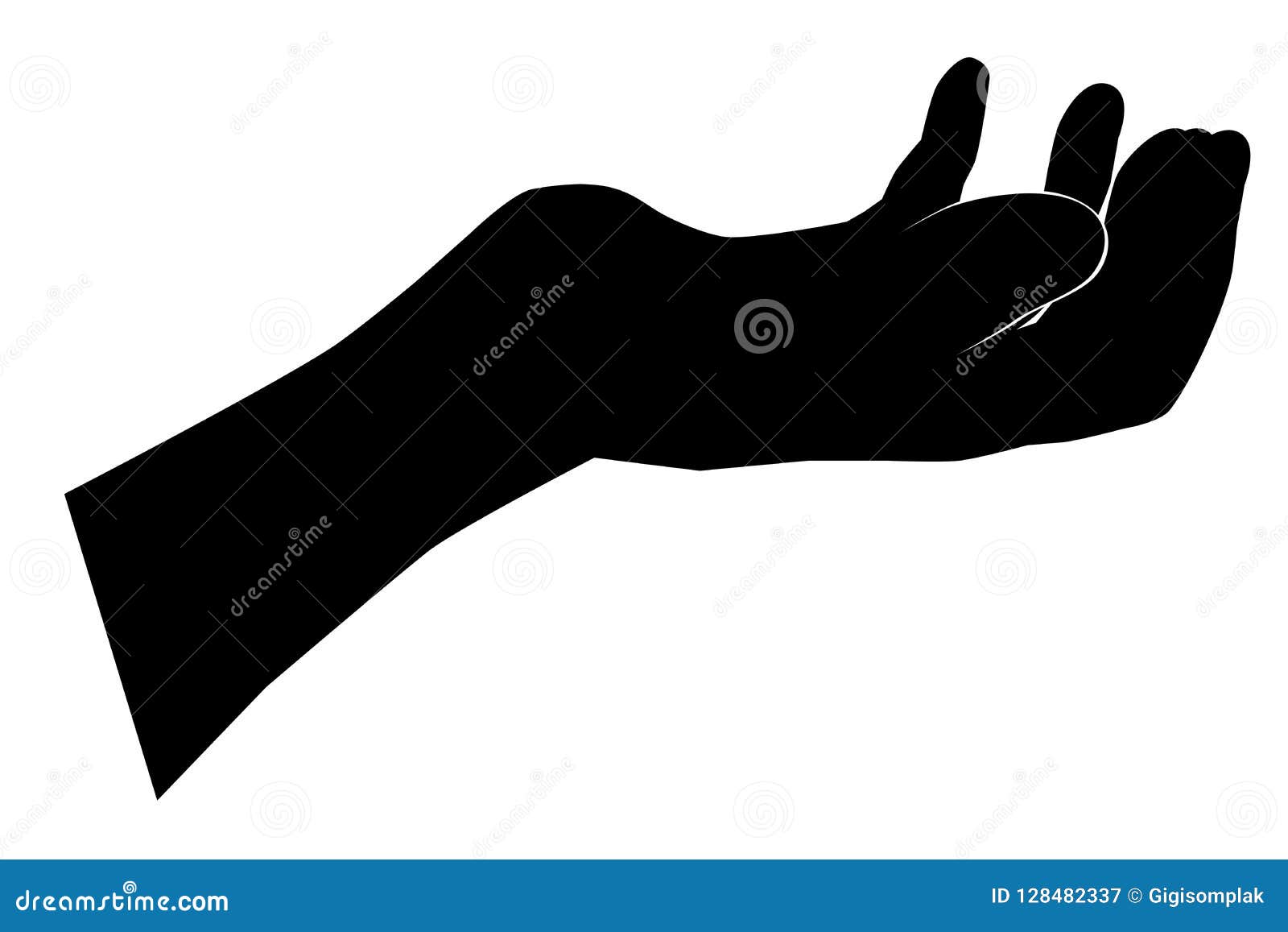 Silhouette Gesture Right Hand, Ready To Receive or Begging for ...