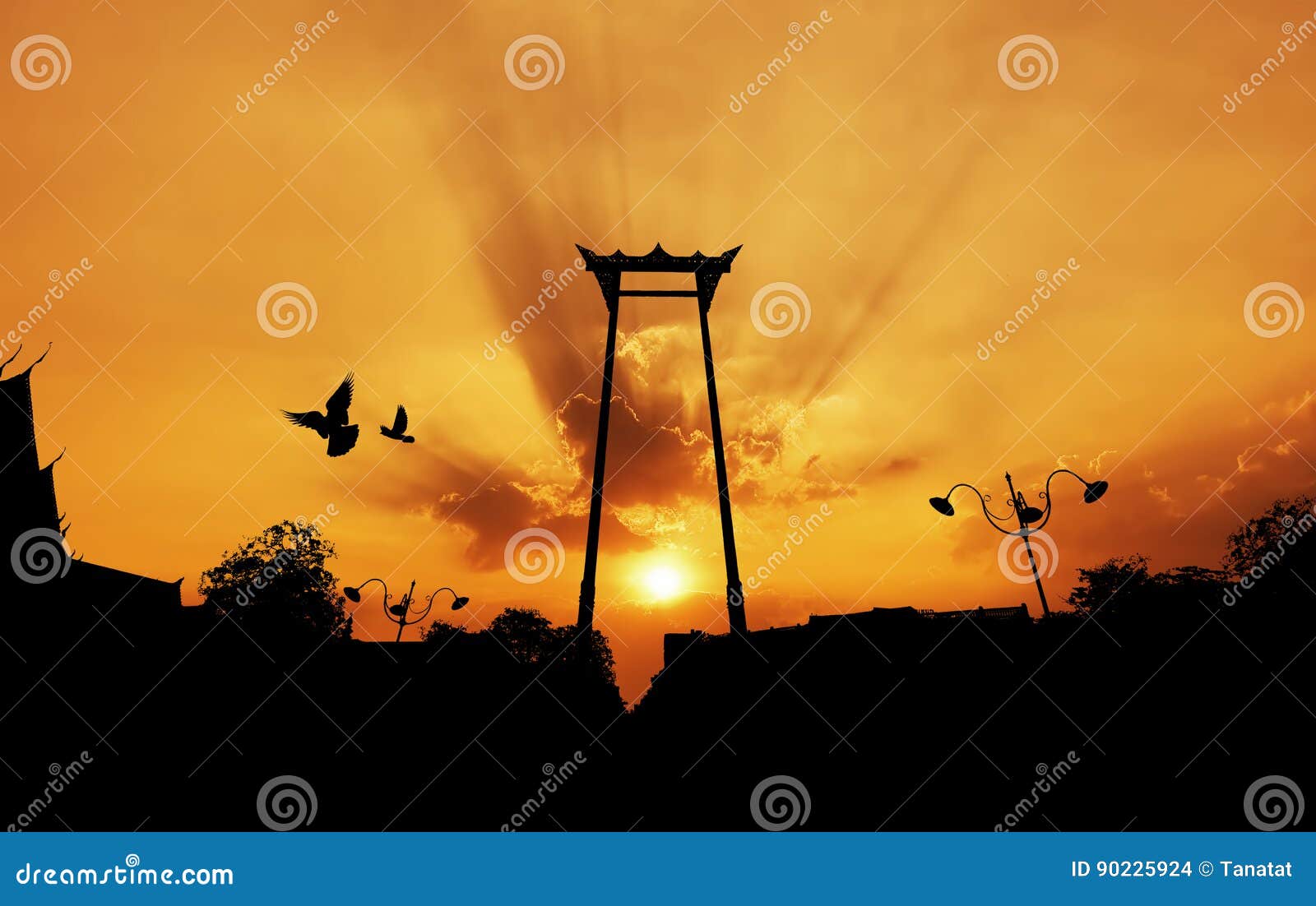 Silhouette Of Giant Old Tree Stock Photography | CartoonDealer.com ...