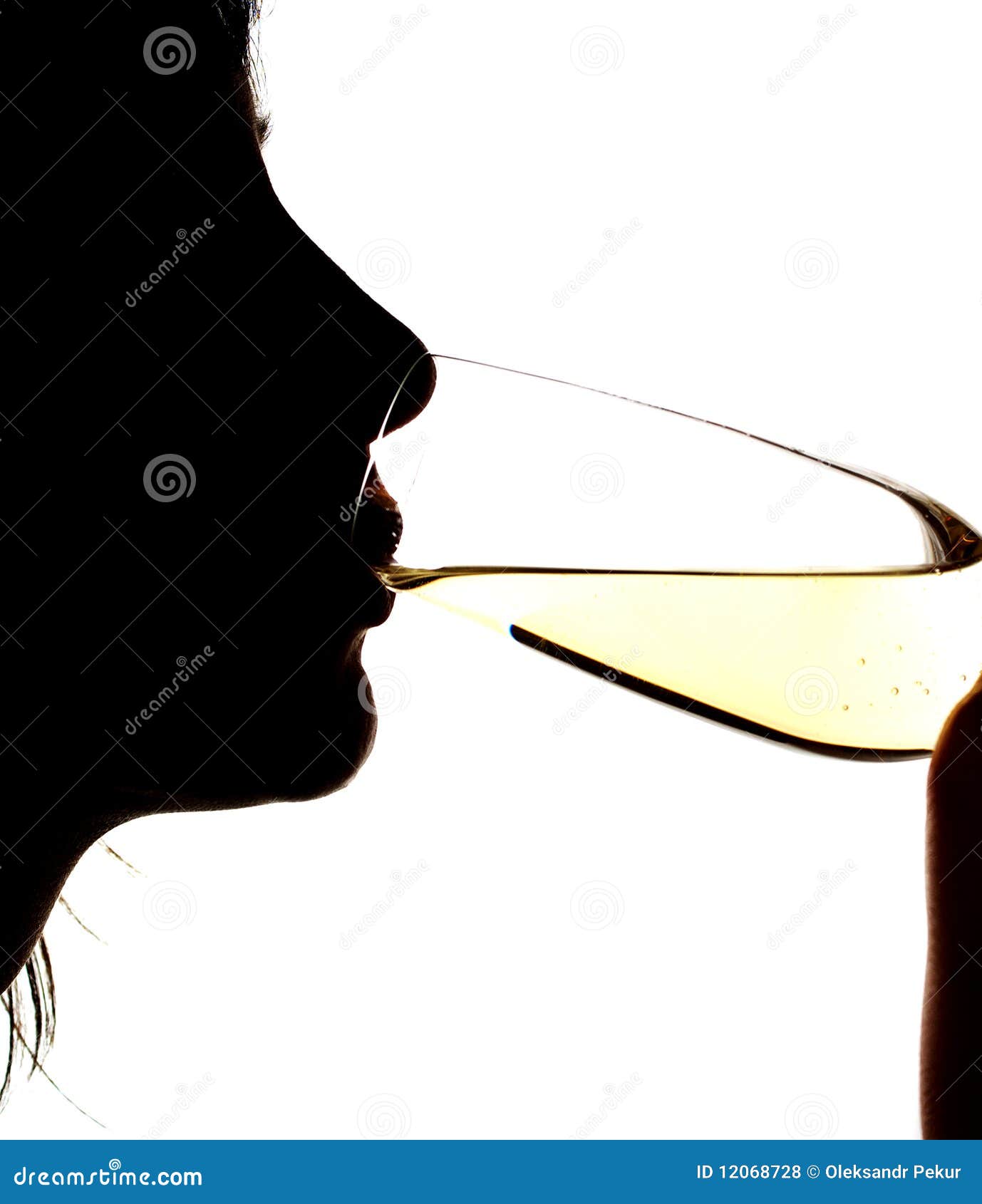 Silhouette of the Girl Drinking Stock Photo - Image of bright, white ...