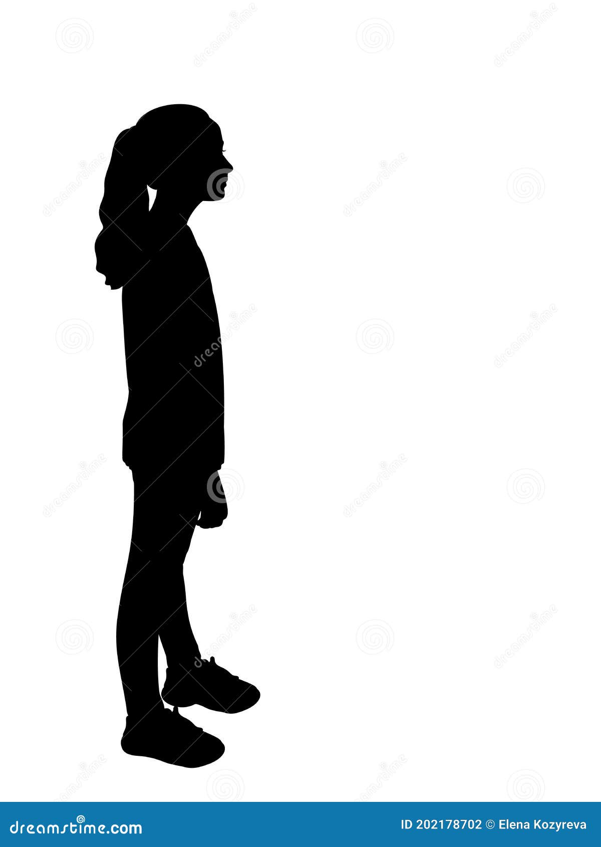 Silhouette of Girl Side View Stock Vector - Illustration of cute ...