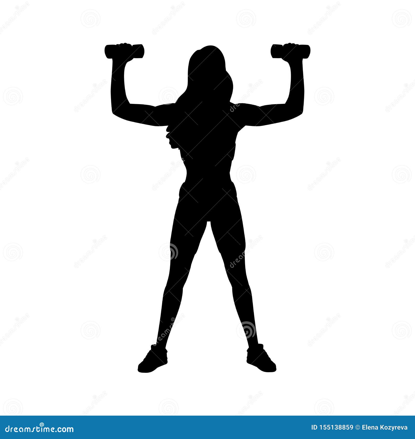 Silhouette Girl Workout with Dumbbells Stock Vector - Illustration of ... Silhouette Girl Workout with Dumbbells Stock Vector - Illustration of ...