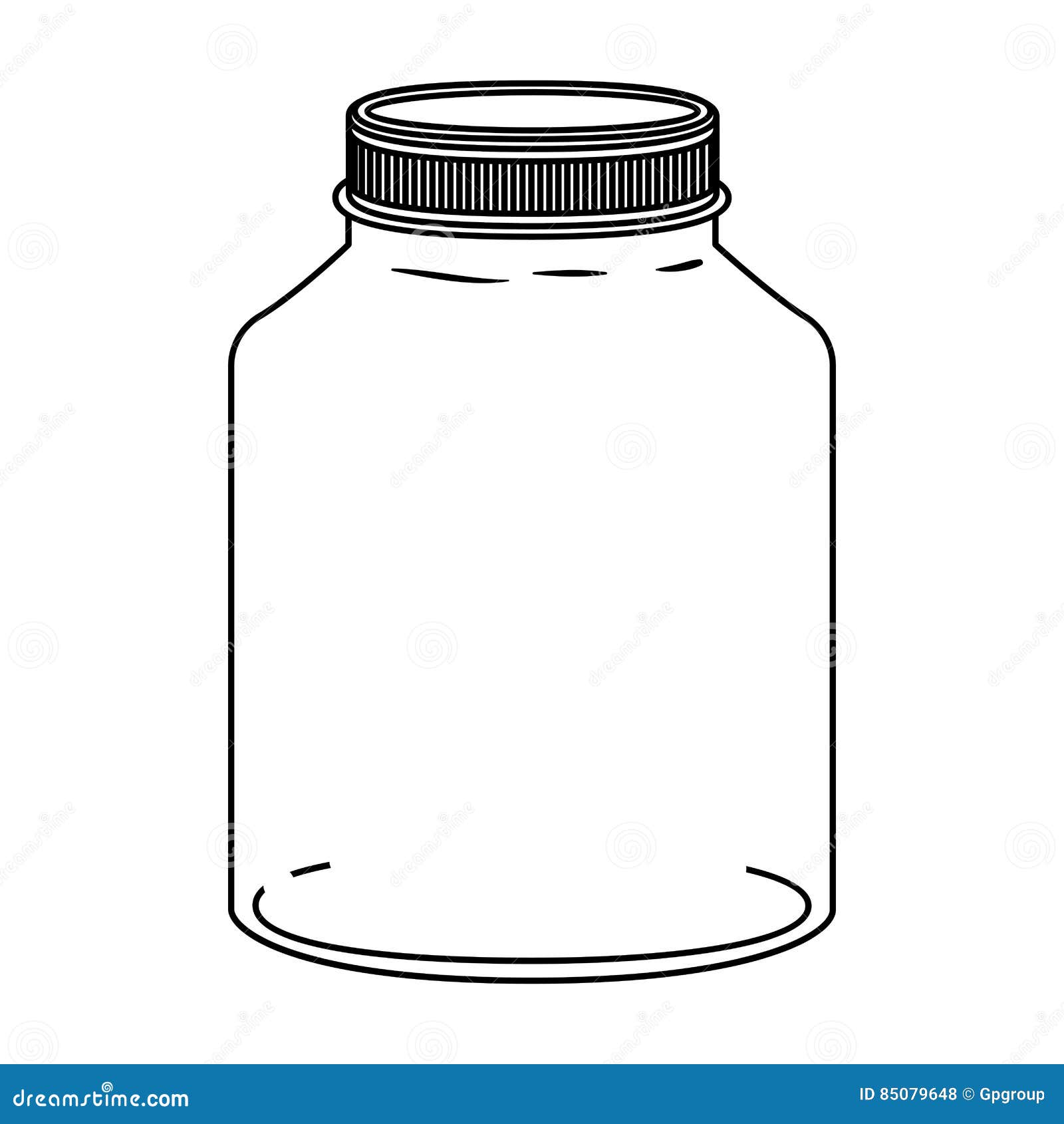 Silhouette Glass Wide Container With Lid Vector Illustration ...