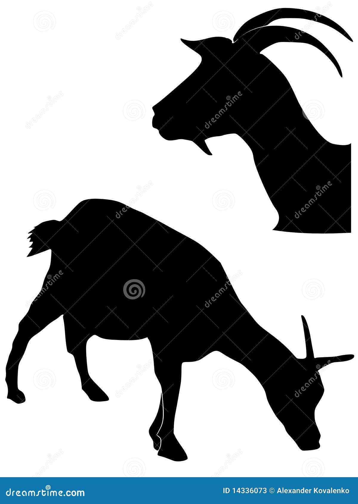 Silhouette of goat stock vector. Illustration of animal - 14336073