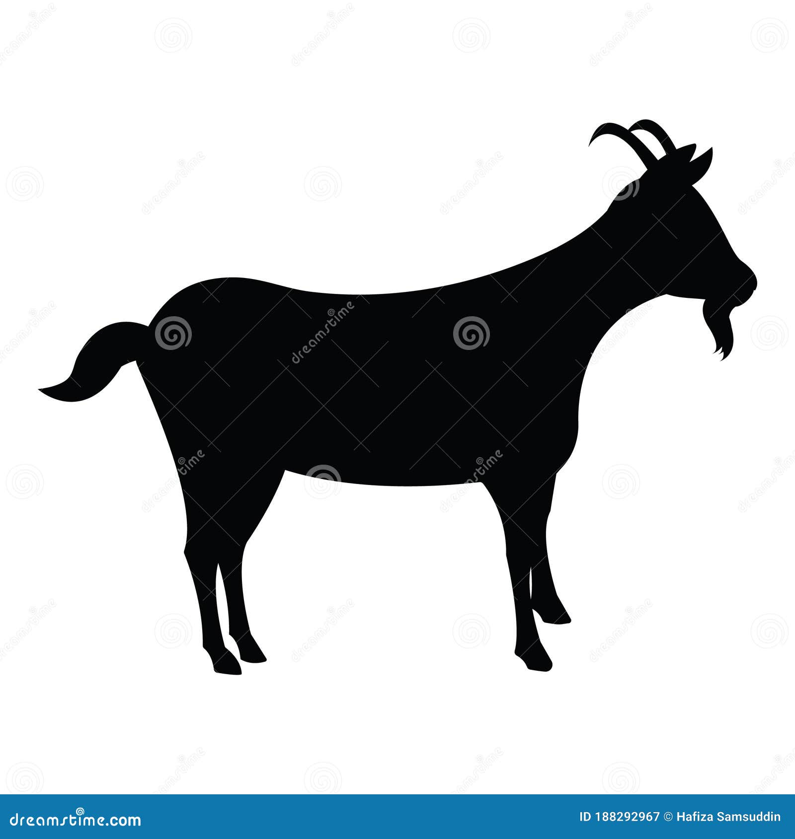 Silhouette of Goat. Vector Illustration Decorative Design Stock Vector ...