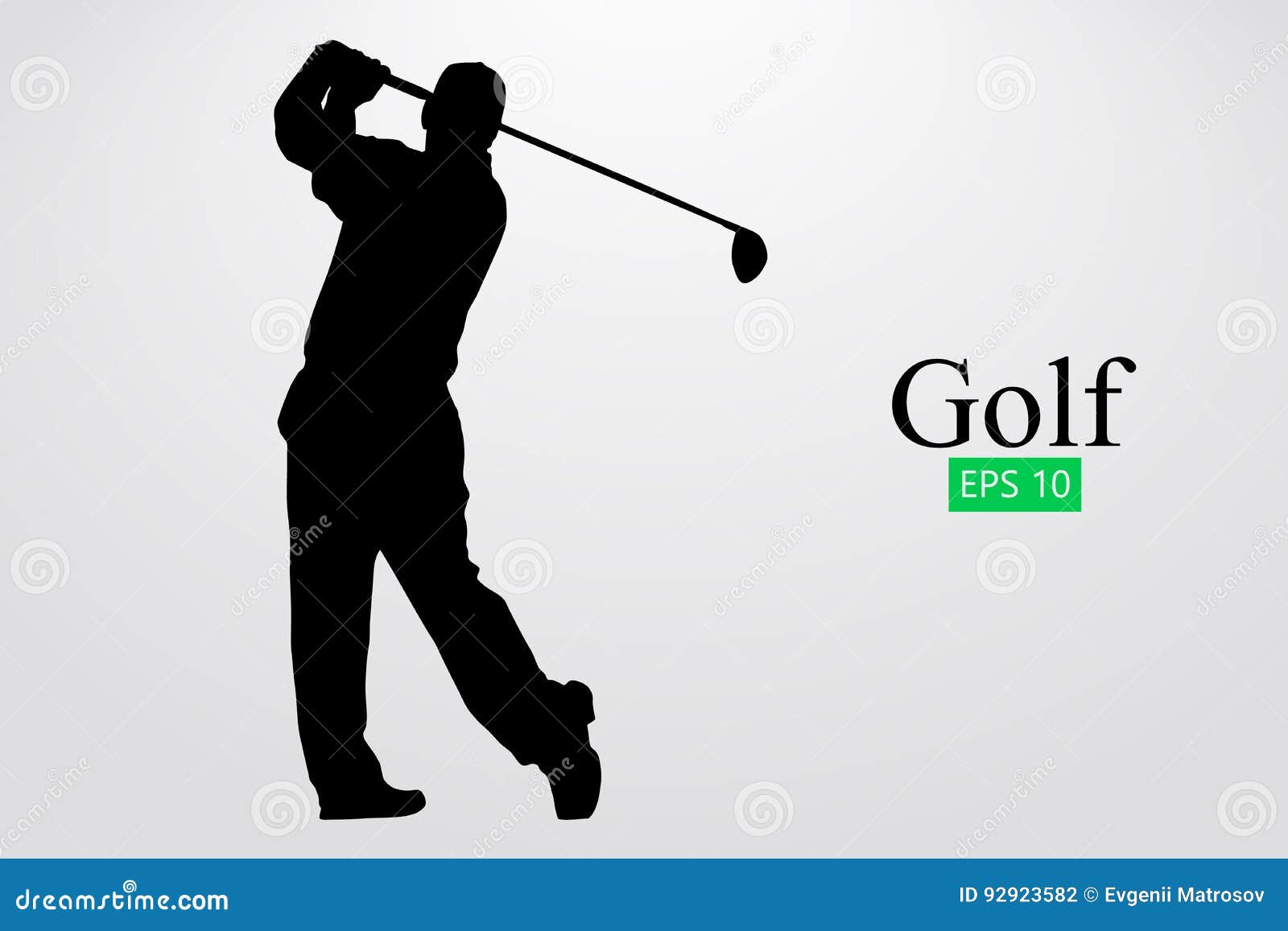 Golf Player Silhouette Vector Logo Icon - Clip Art Drawing Isolated On ...