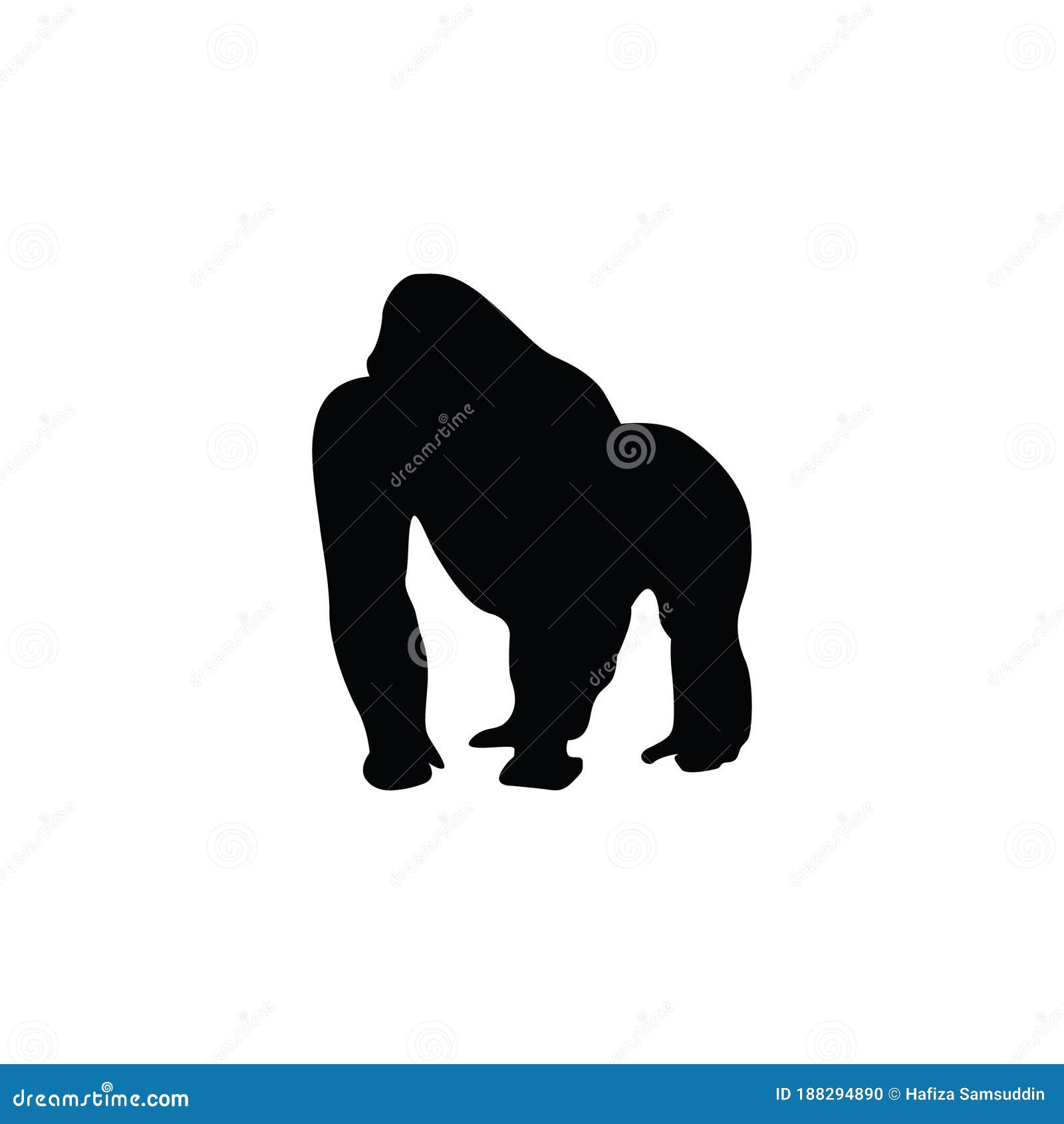 Silhouette of Gorilla. Vector Illustration Decorative Design Stock Vector - Illustration of ...