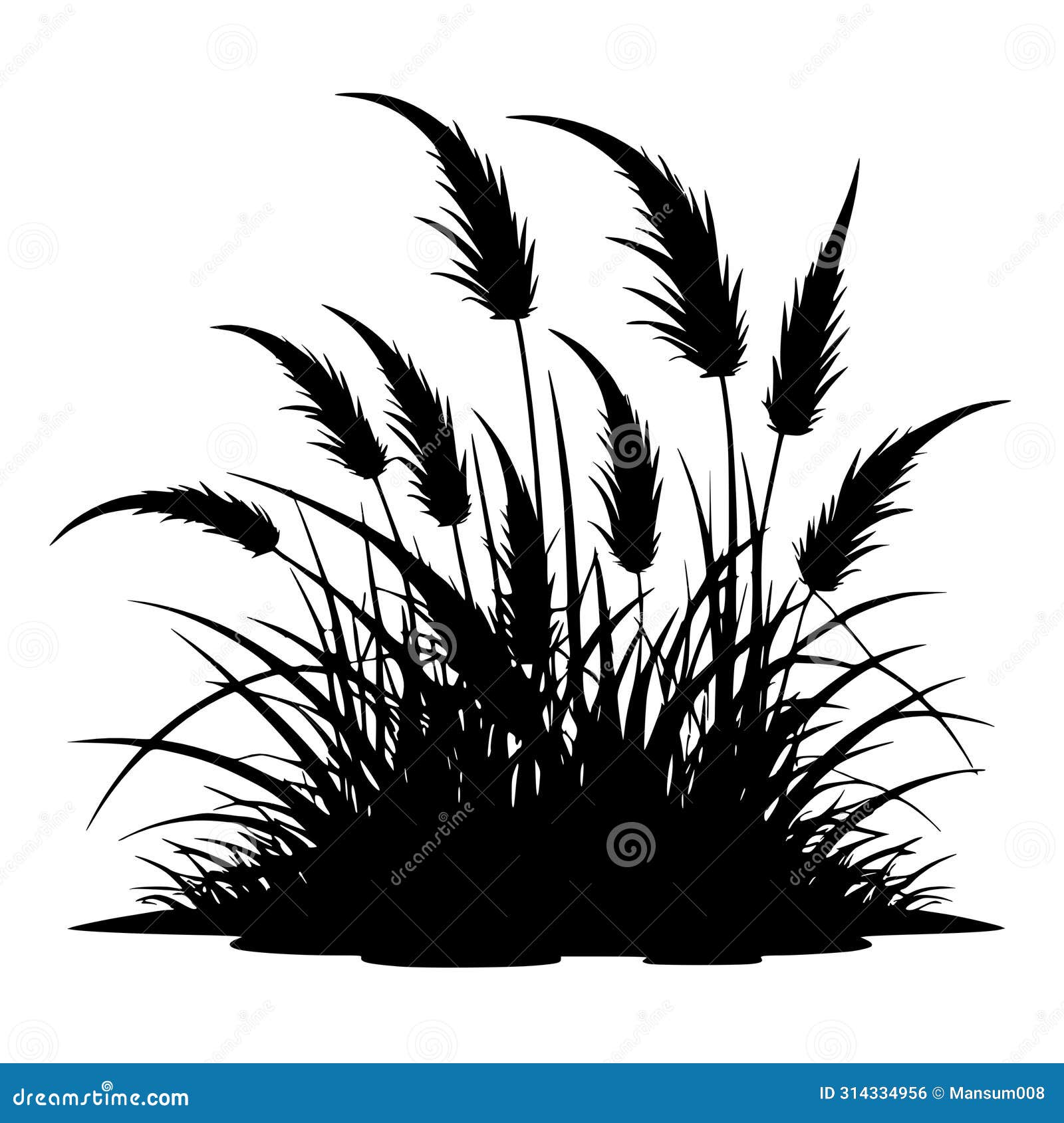 Silhouette of the Grass. Illustration Stock Illustration - Illustration ...