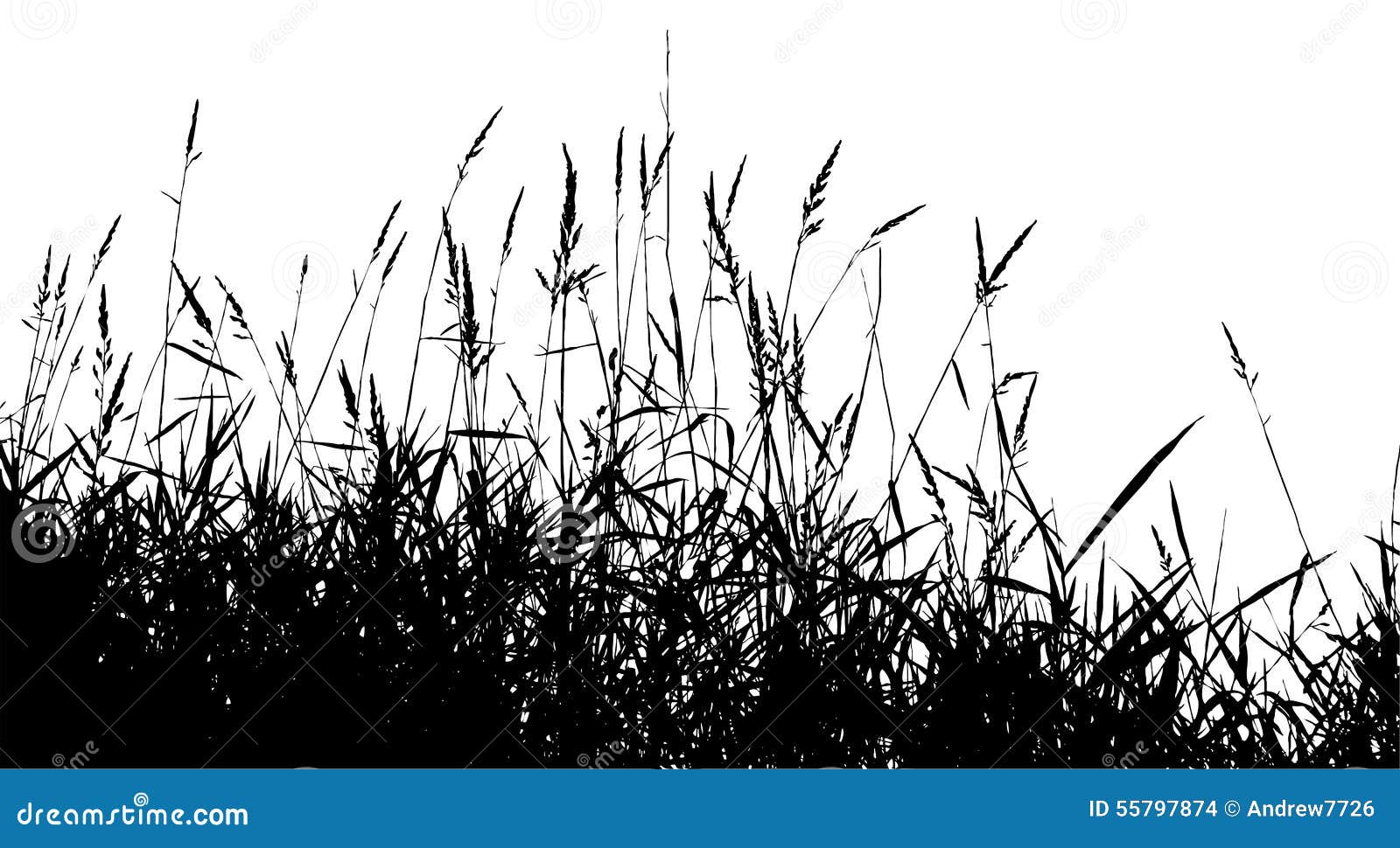 Silhouette Of Grass On A Background Of Mountains And The Sunset Cartoon ...