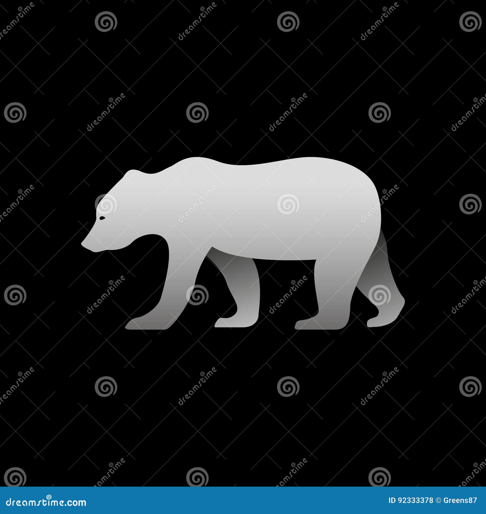 Silhouette of a Gray Bear Standing. Stock Vector - Illustration of icon ...