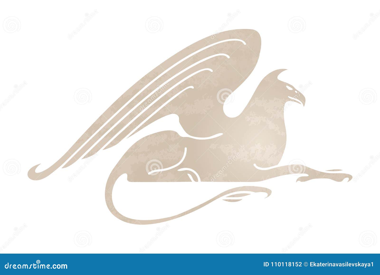 Silhouette Of Griffin. Stylized Gryphon Image. Vector Mythical Creature ...
