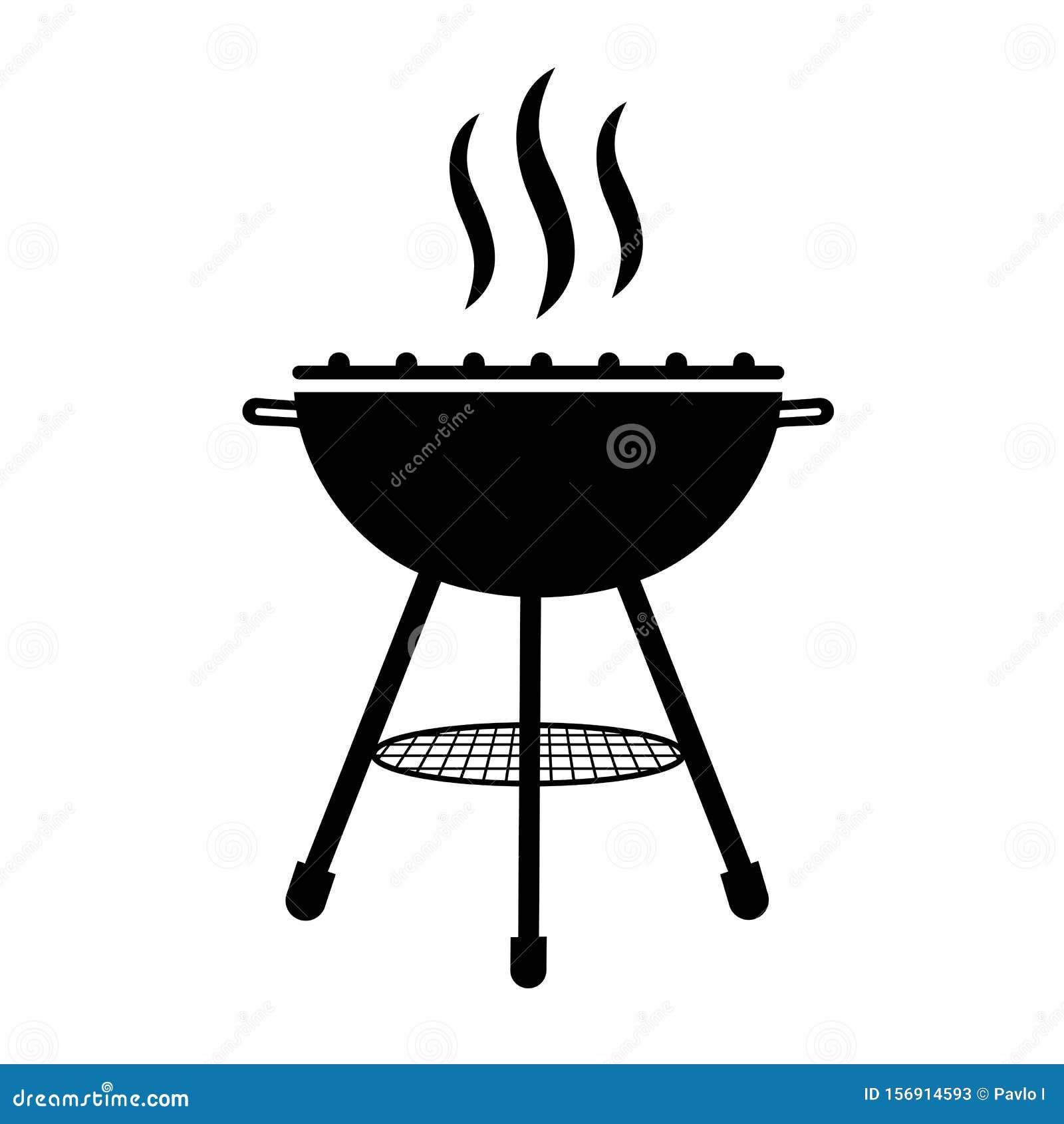 Silhouette Grill Icon with Smoke â€“ Vector Stock Illustration ...