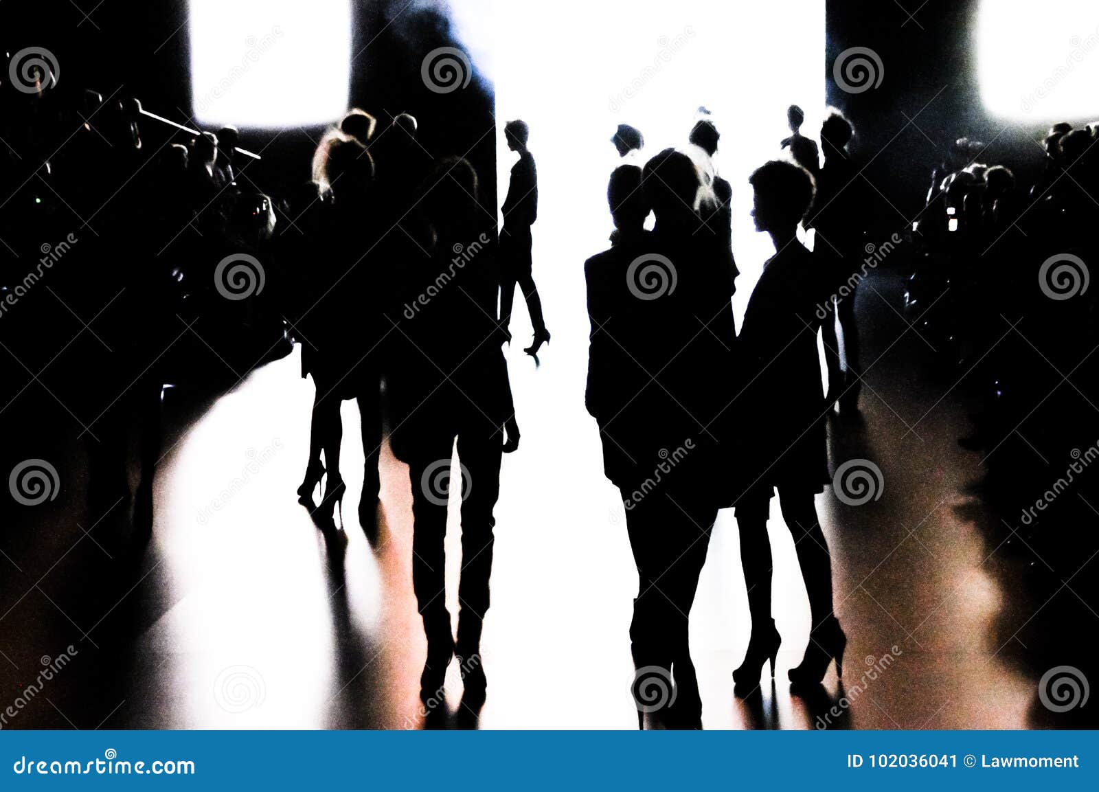Silhouette Of A Group Of Models In Movement Editorial Photo ...