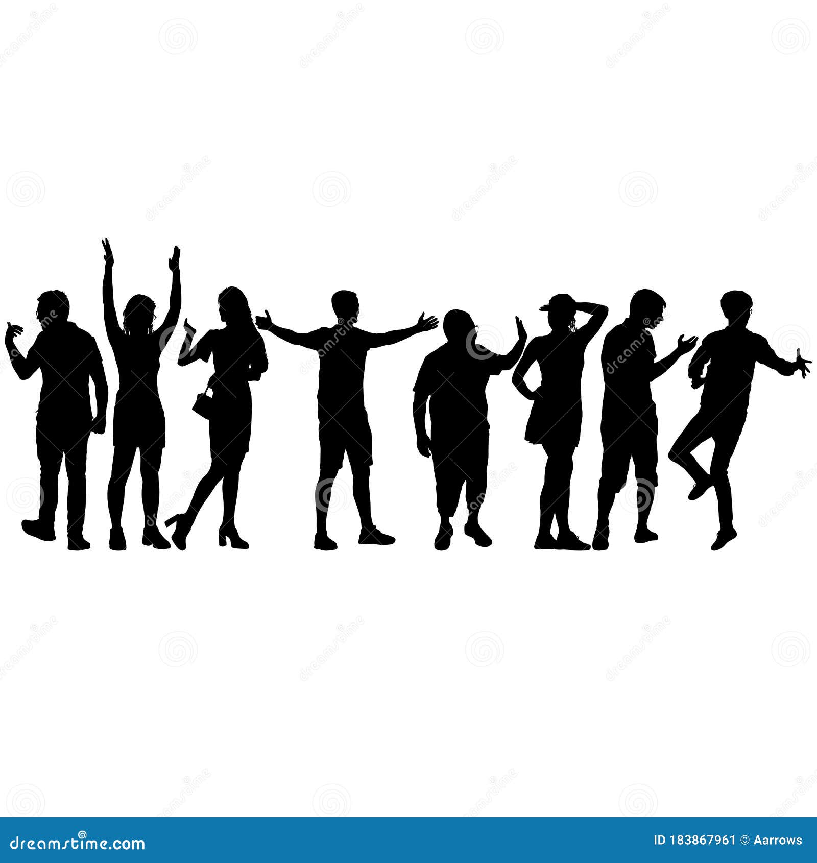 Group Dance Silhouette Vector