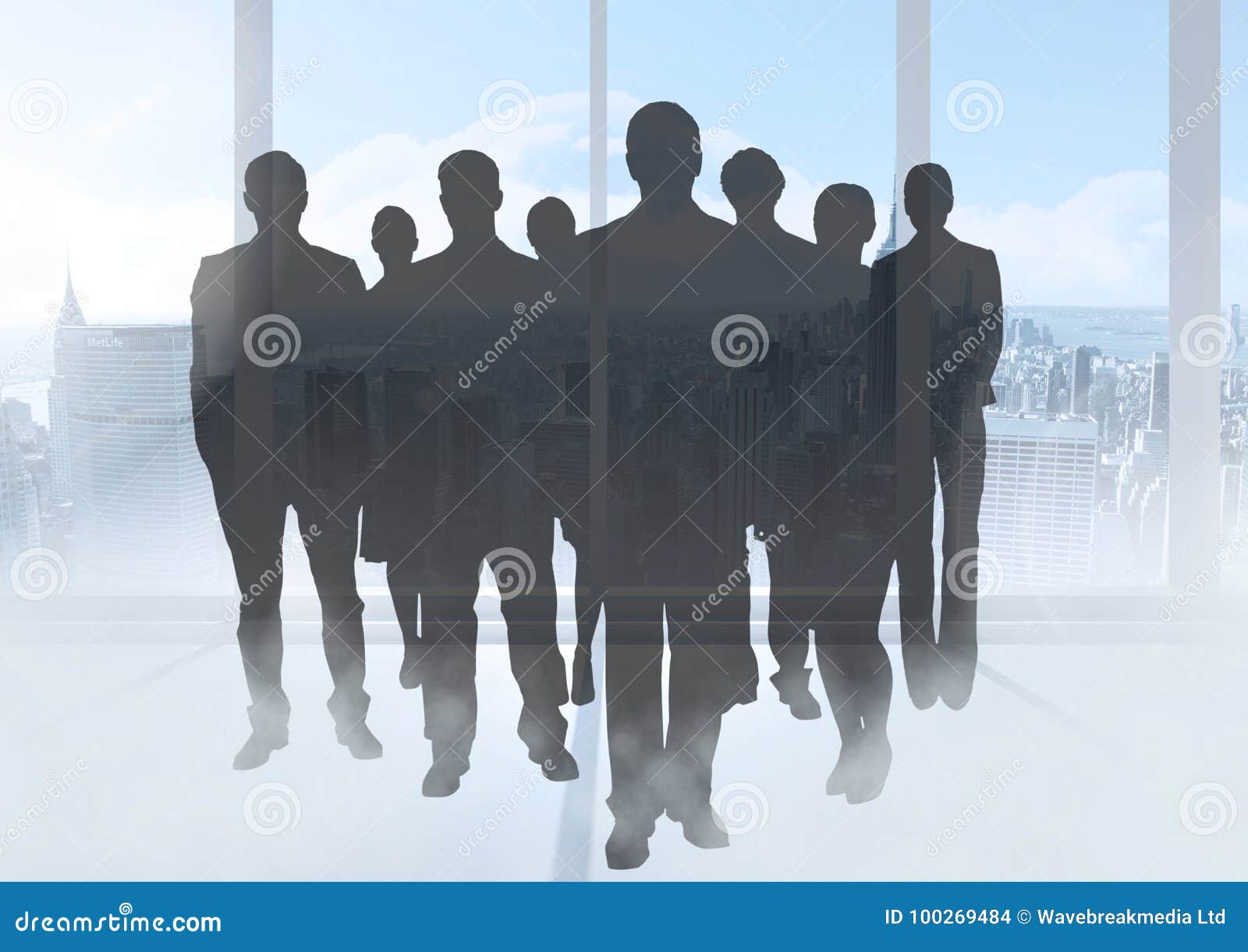 Silhouette of Group of People with Transition Background Stock ...