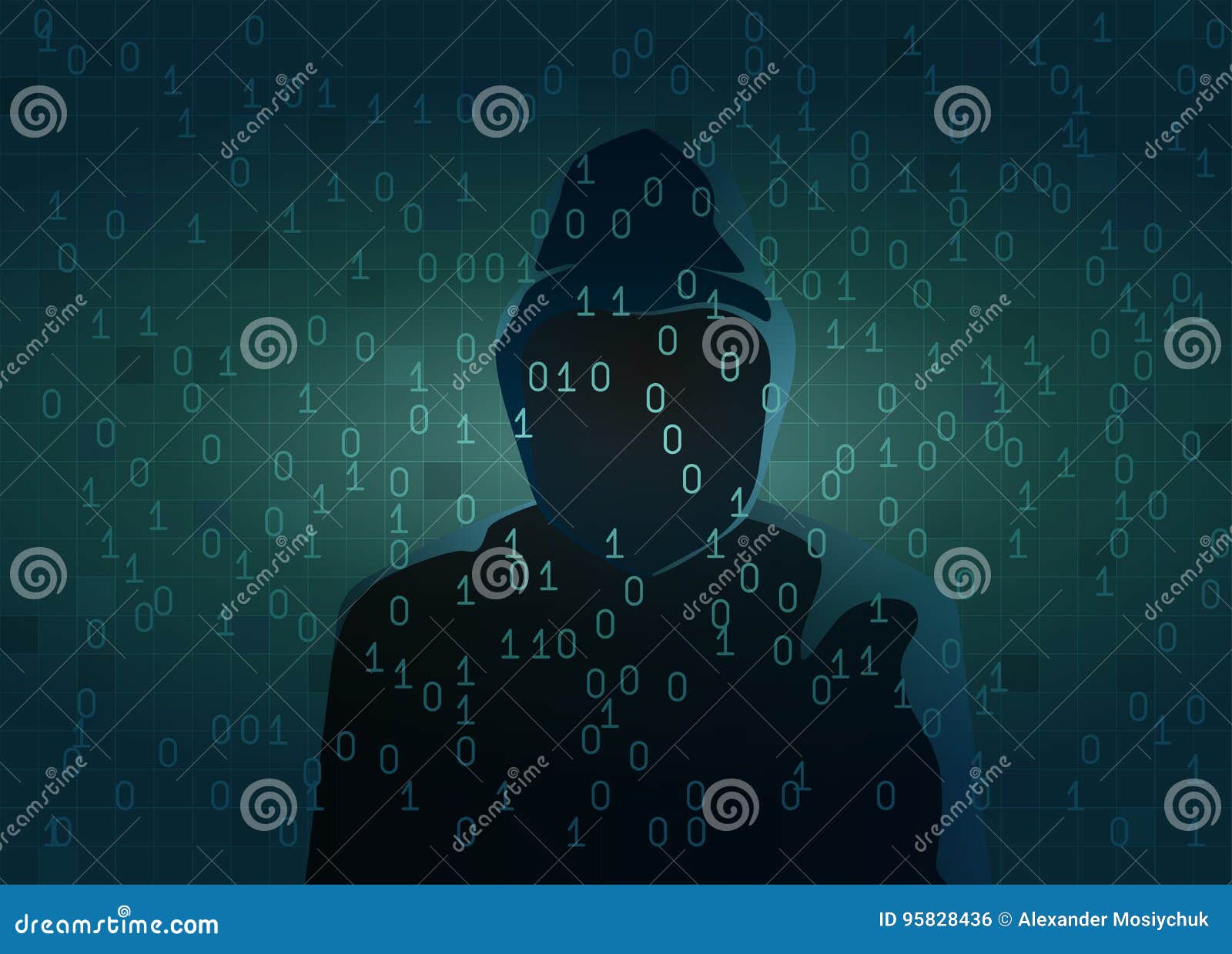 Silhouette of Hacker Dark Figure. Stock Vector - Illustration of ...