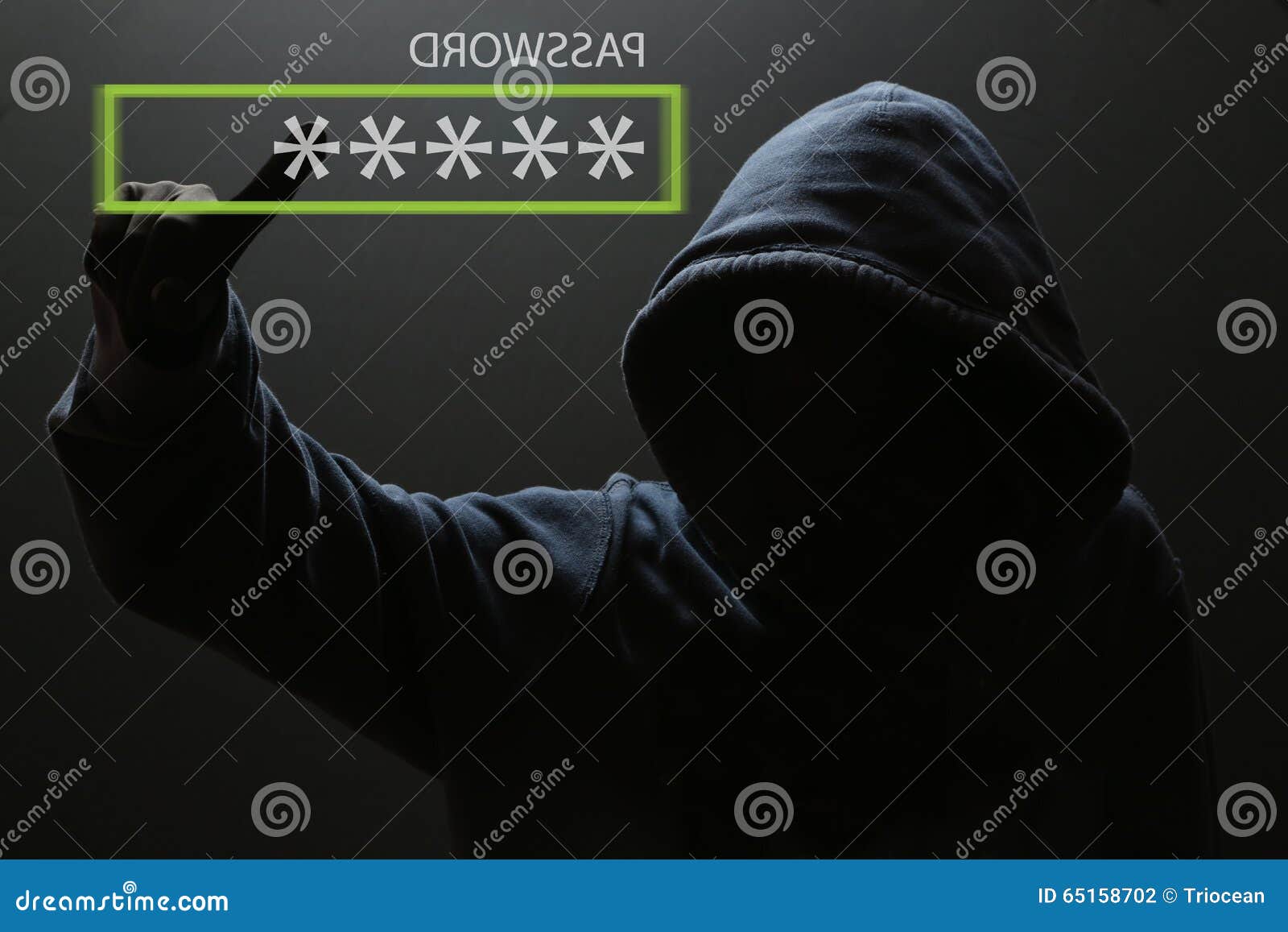 Silhouette of a hacker stock photo. Image of cracker - 65158702