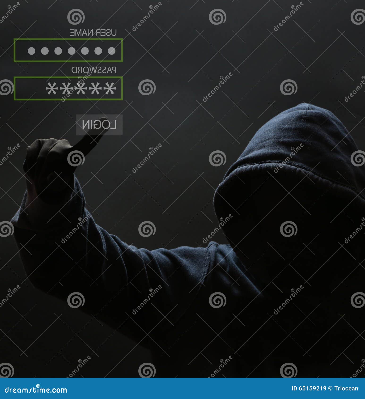 Silhouette of a hacker stock image. Image of information - 65159219