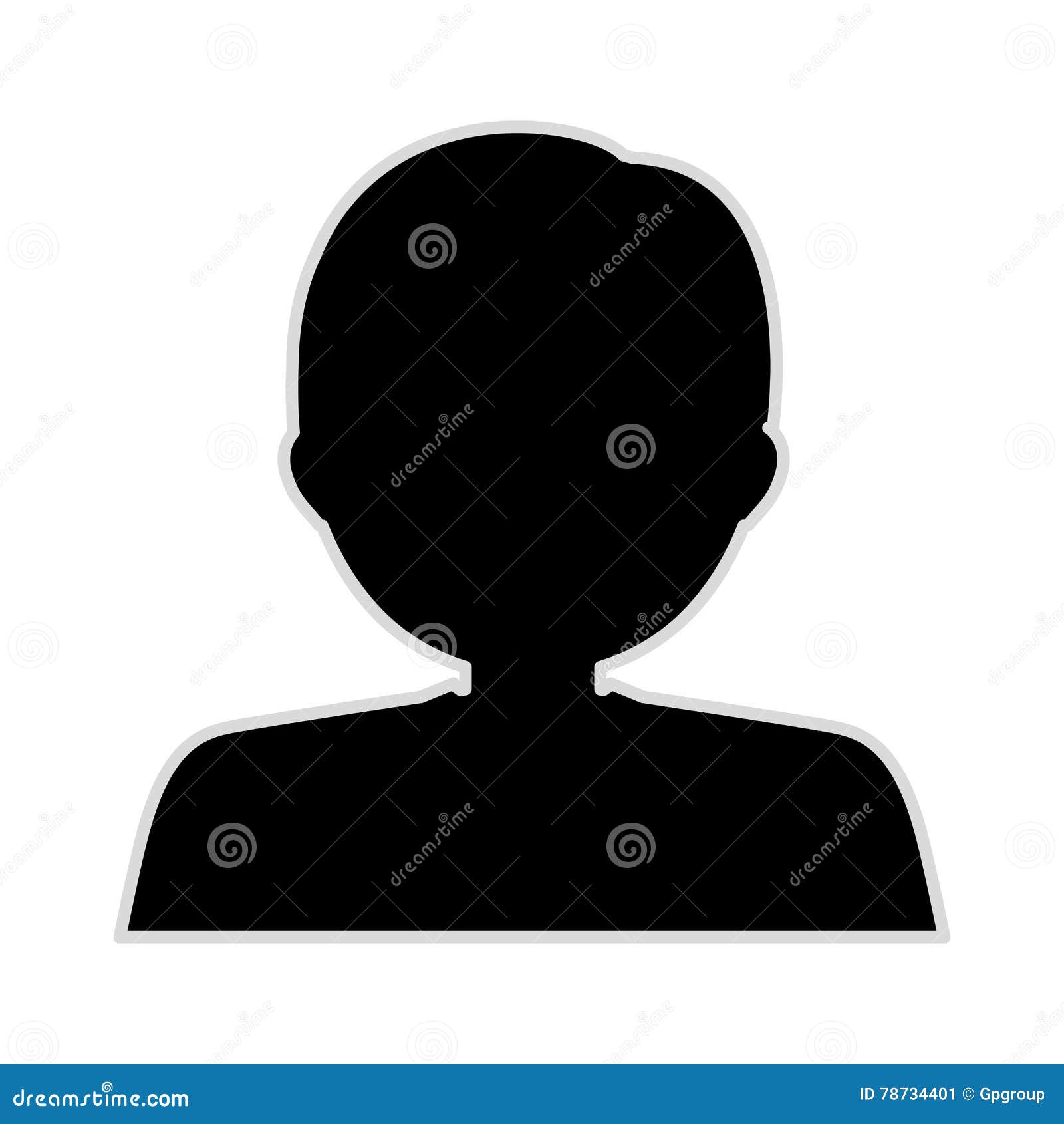 Silhouette Half Body Boy Monochrome Stock Vector - Illustration of ...