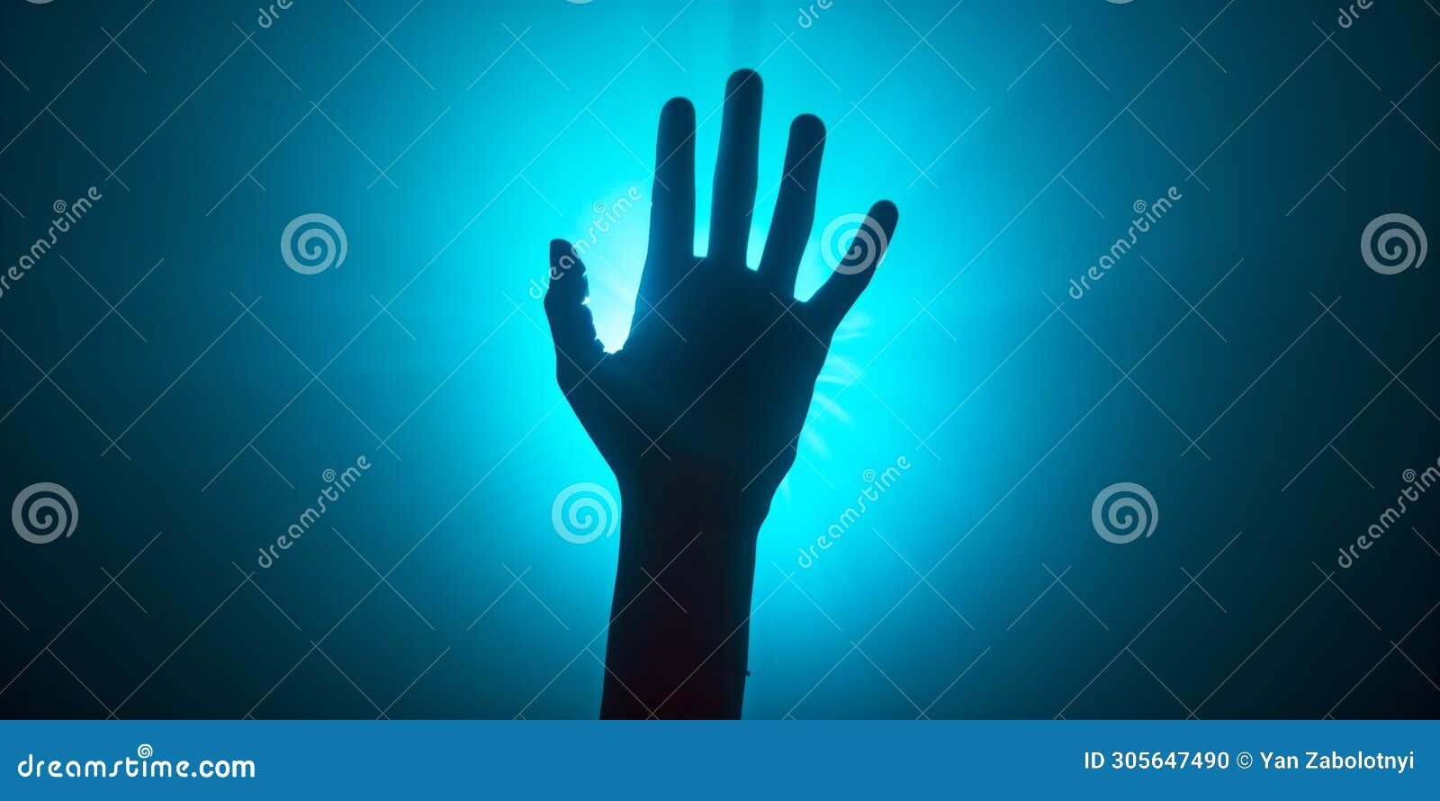 Silhouette of a Hand Against a Mysterious Backdrop Stock Illustration ...