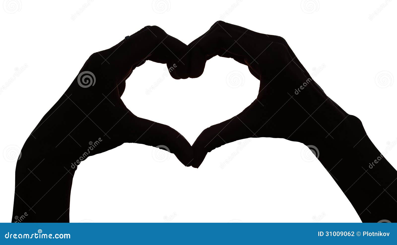 Silhouette Hand In Heart Shape. Stock Photo - Image of married, couple ...
