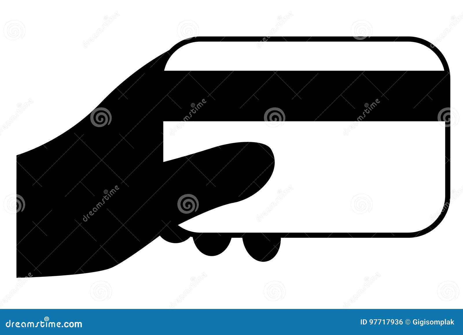 Silhouette Hand - Holding Debit or Credit Card Stock Vector ...