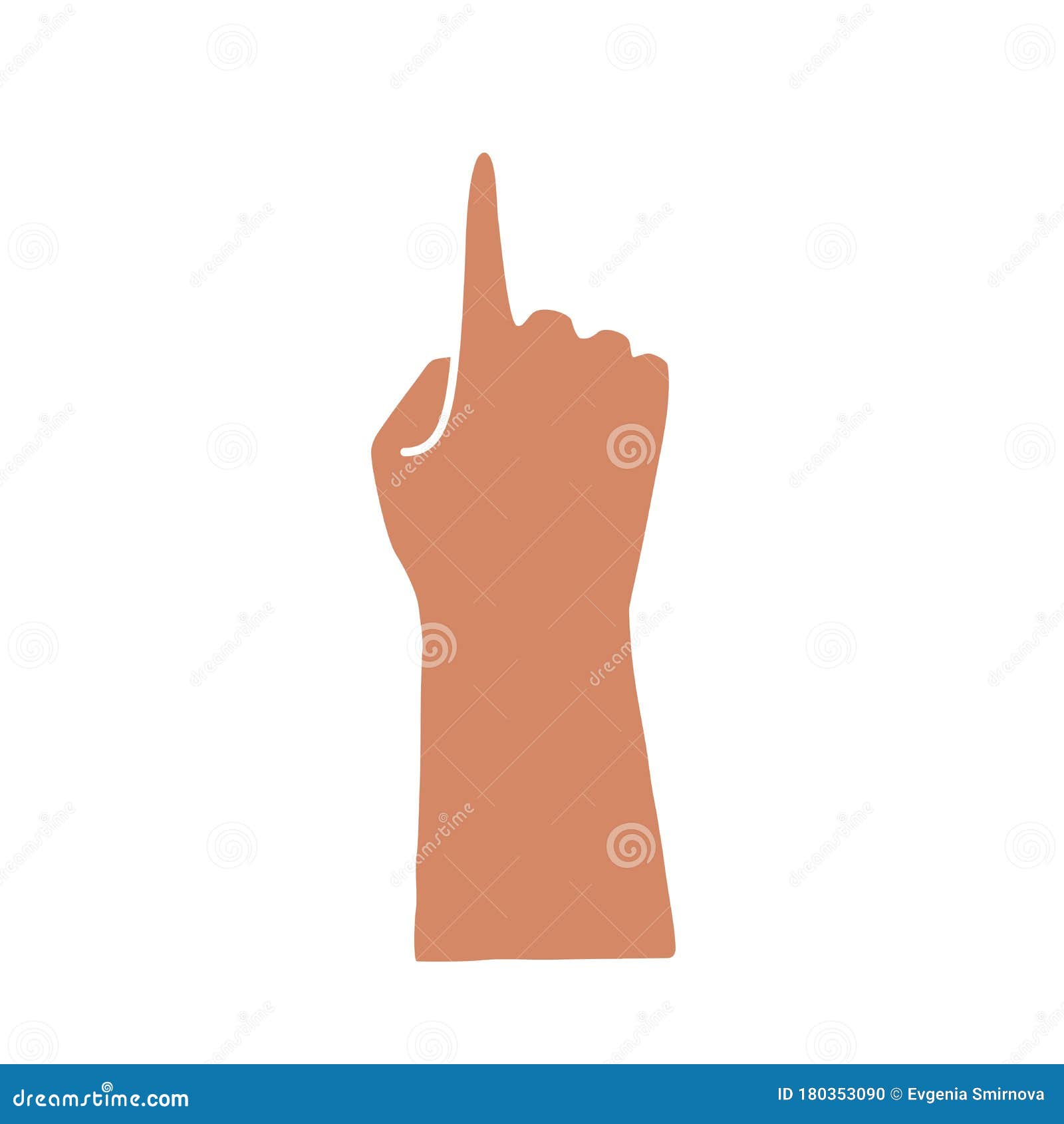 Silhouette of a Hand with an Index Finger, Isolated Vector. Pressing ...