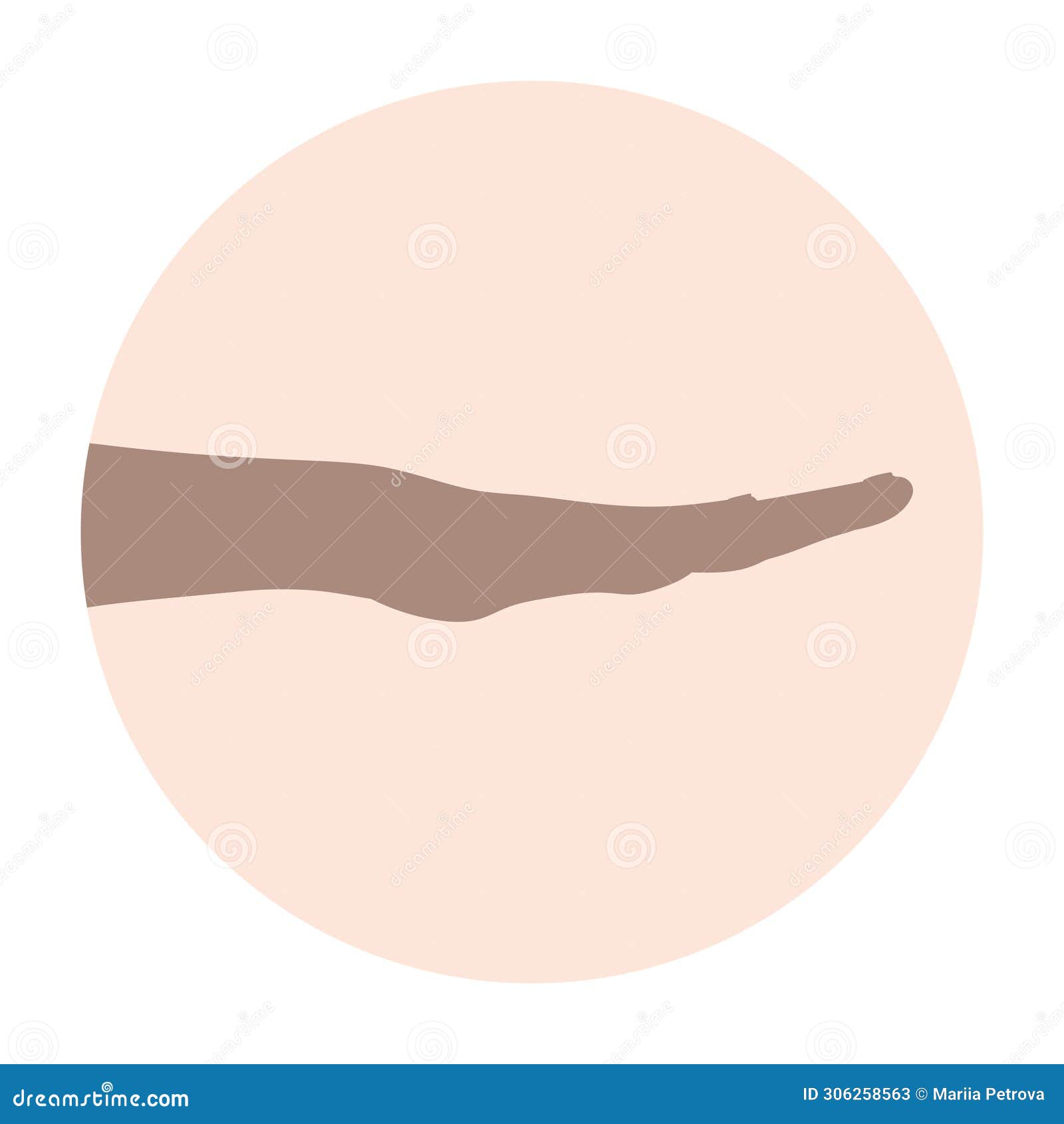 Silhouette of a Hand with Palm Down. Hand Gesture. Vector Illustration ...