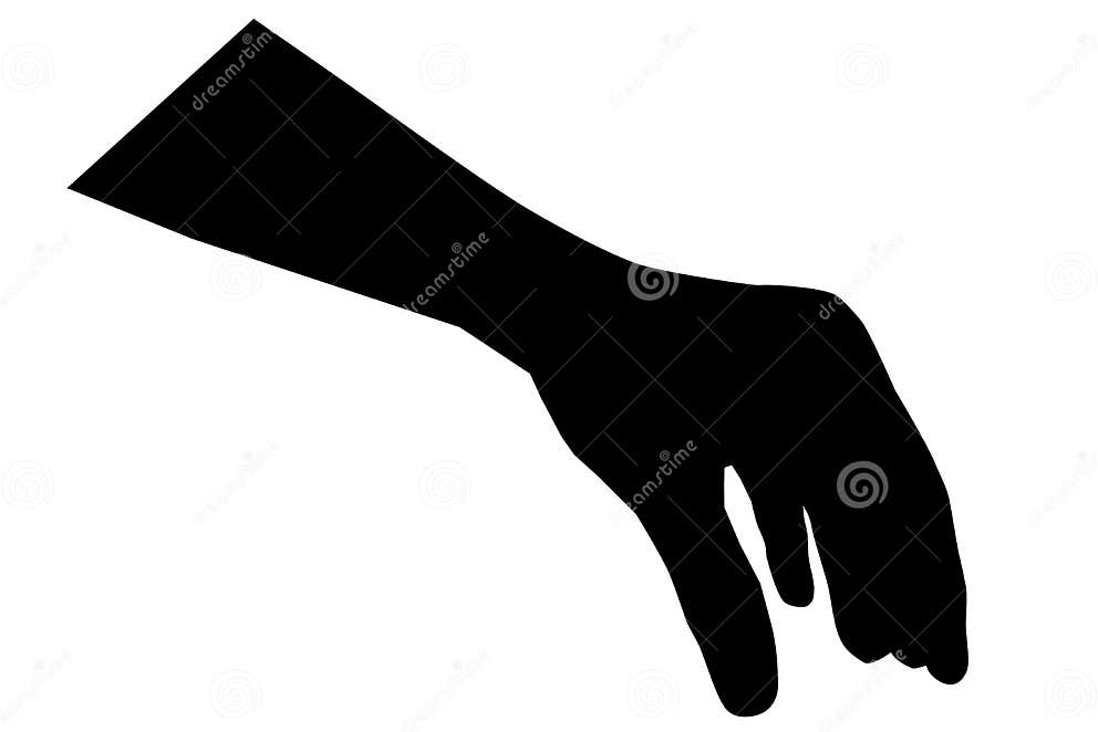 Silhouette of Hand Pick or Grab Something Stock Vector - Illustration ...