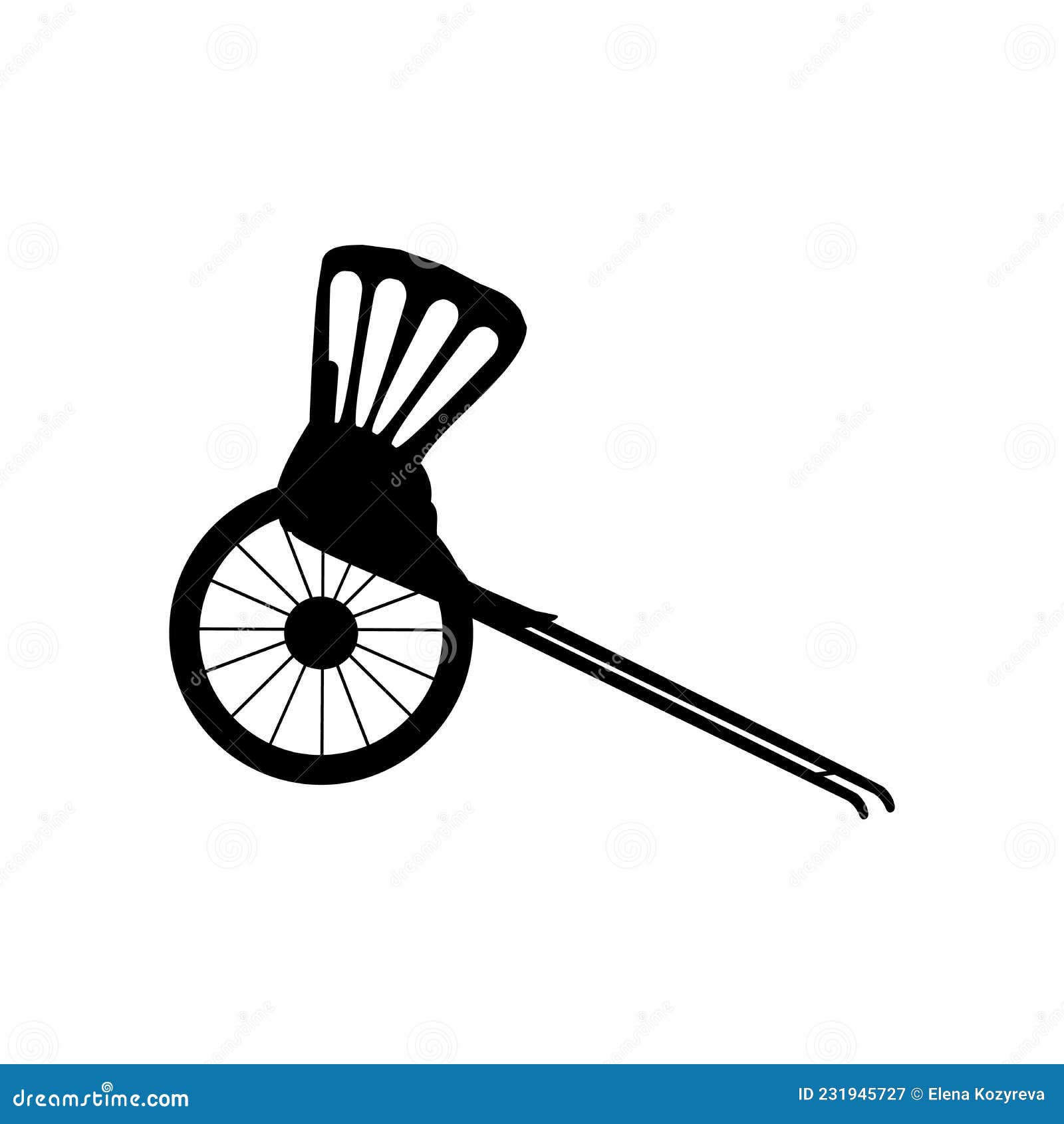 Pulled Rickshaw Illustration Royalty-Free Cartoon | CartoonDealer.com ...