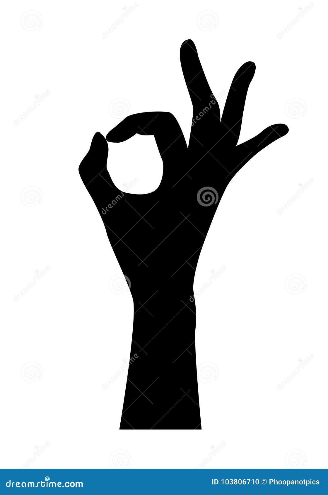 Silhouette Hand symbol stock vector. Illustration of shape - 103806710