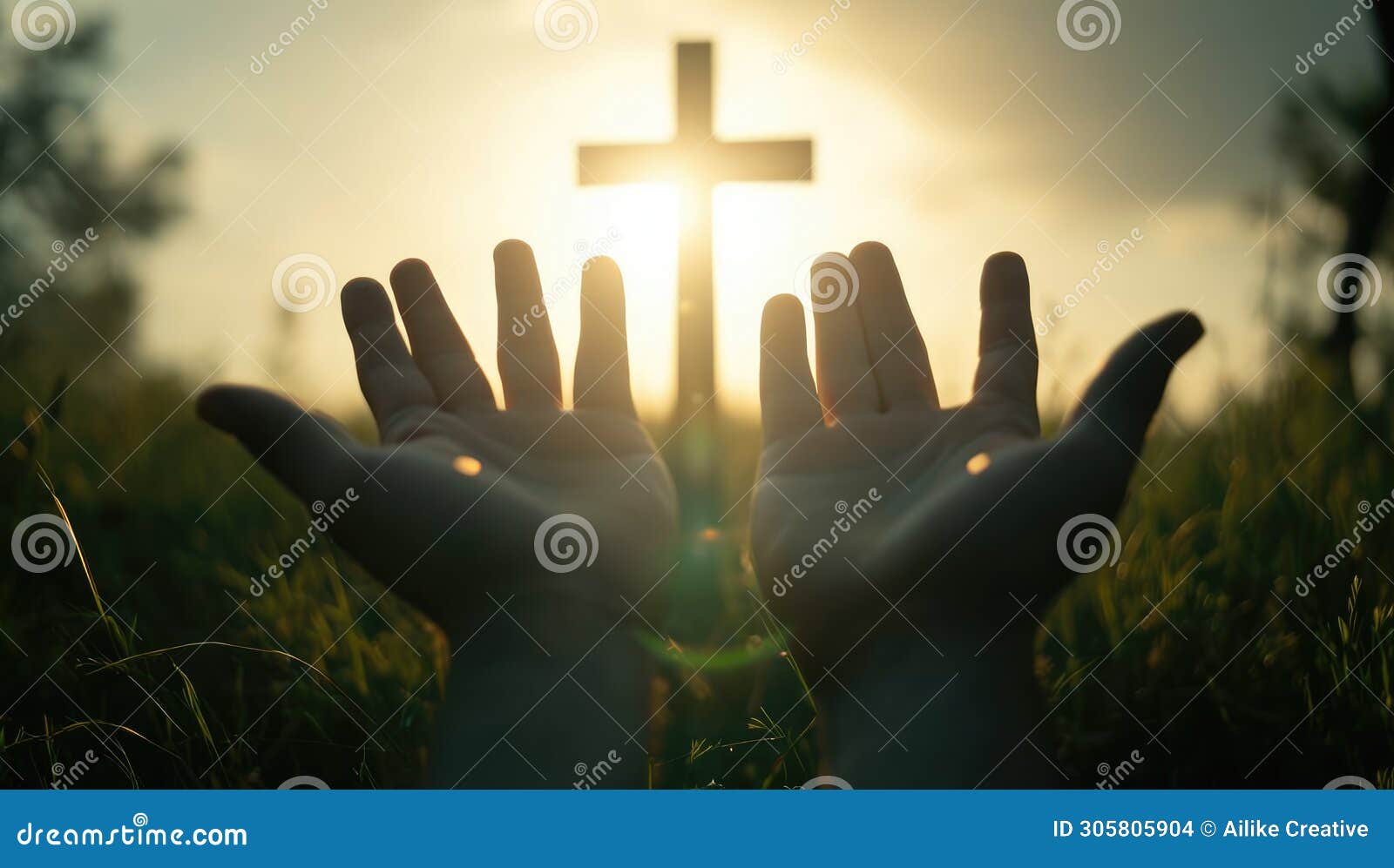 Silhouette of Hands Holding a Christian Cross in the Field Stock ... Silhouette of Hands Holding a Christian Cross in the Field Stock ...