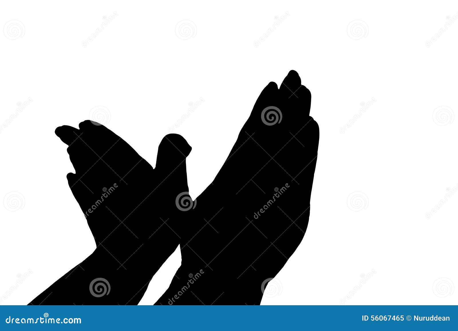 Silhouette of Hands Like Bird Isolated on White Background Stock Image ...