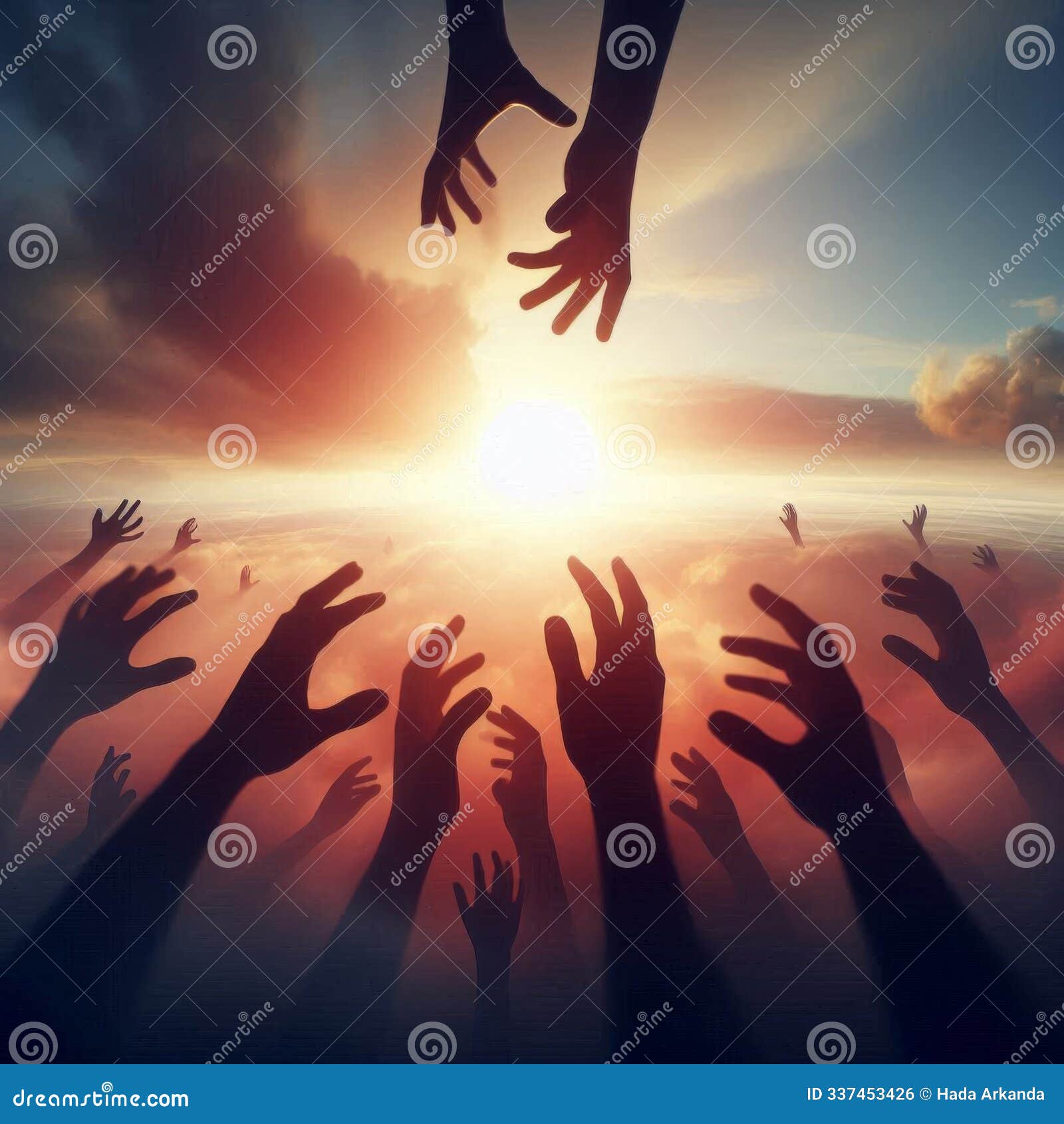 Silhouette of Hands Reaching Out for Help on International Day of Peace ...