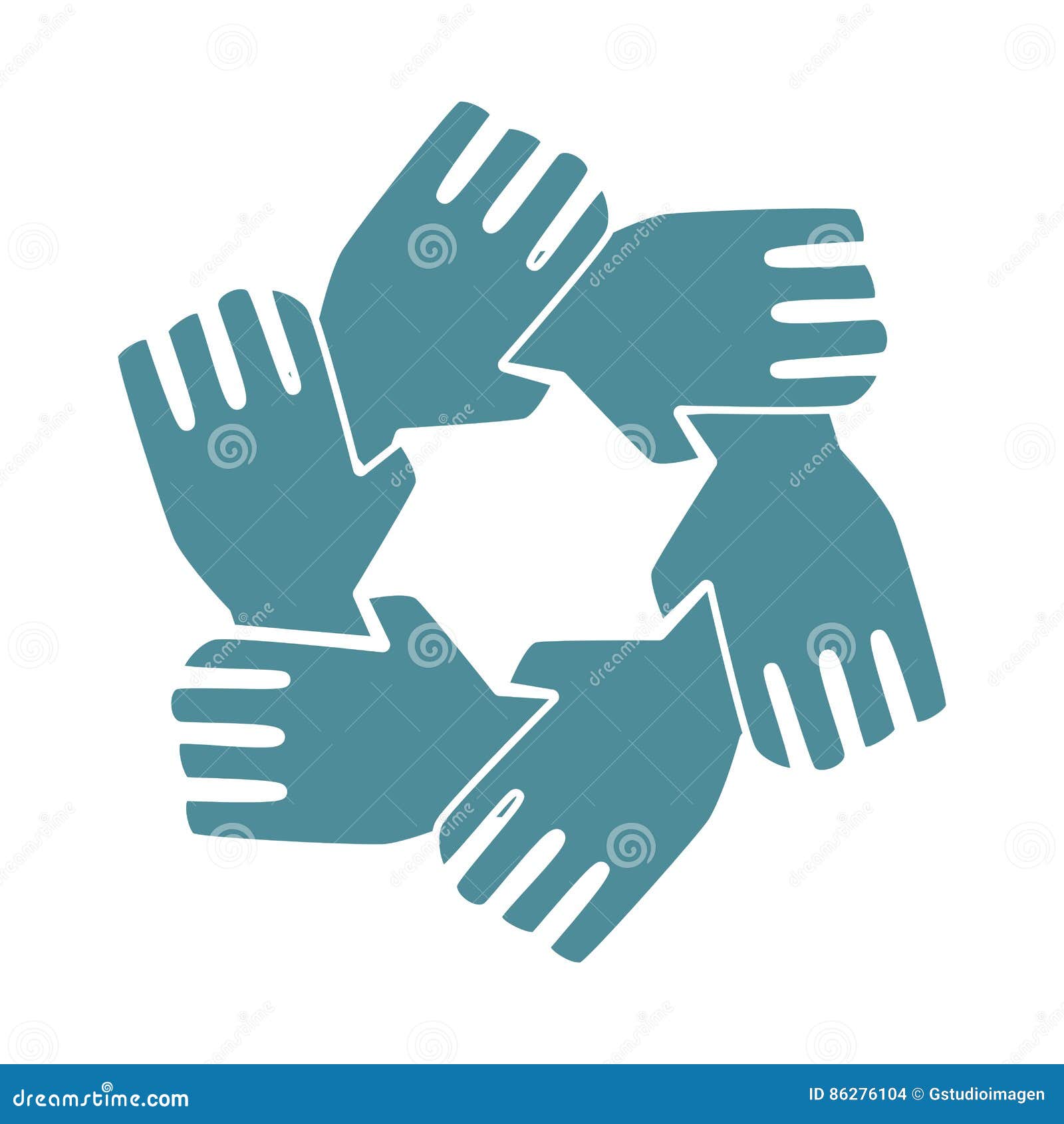 Hands Teamwork Around Logo Vector Image | CartoonDealer.com #159324501