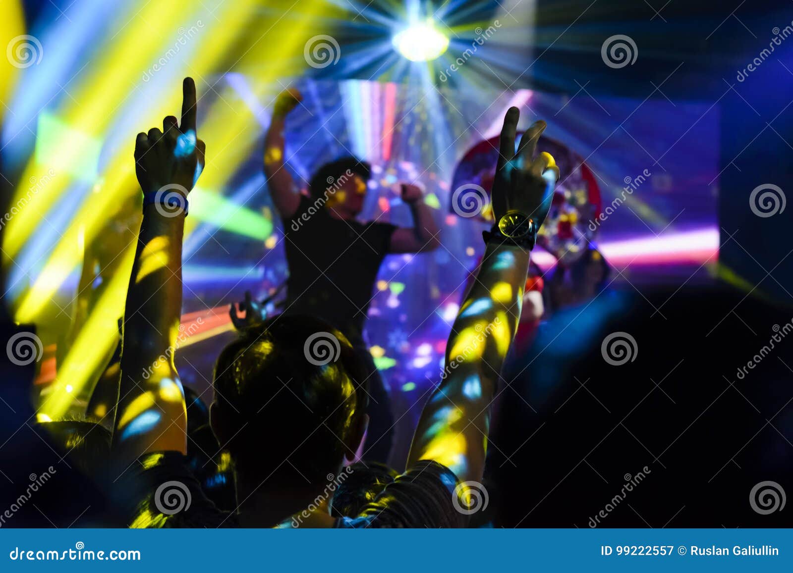 Silhouette of Hands Up at the Concert Stock Image - Image of nightlife ...