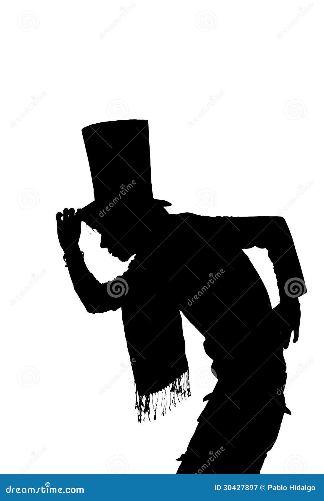 Silhouette of a Handsome Man with Hat Saluting Stock Illustration ...