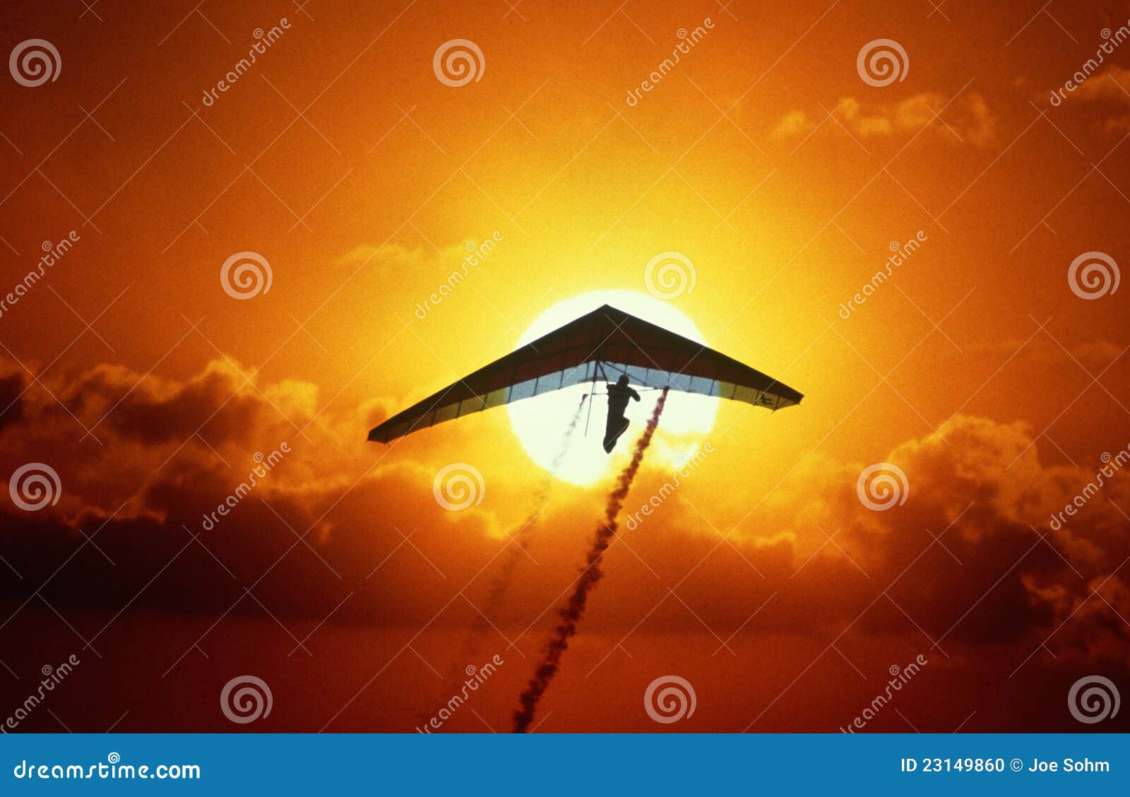 Silhouette of a Hang Glider at Sunset Editorial Image - Image of ...