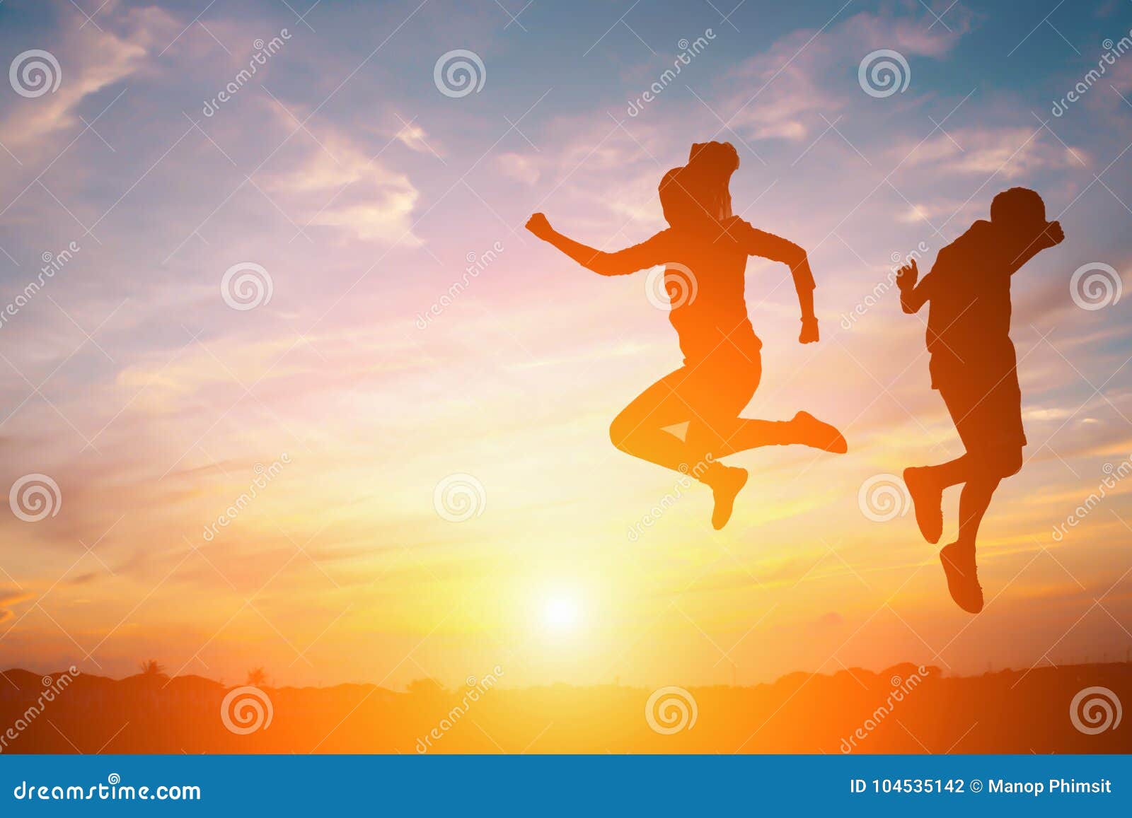 Silhouette of a Happy People Stock Photo - Image of life, high: 104535142