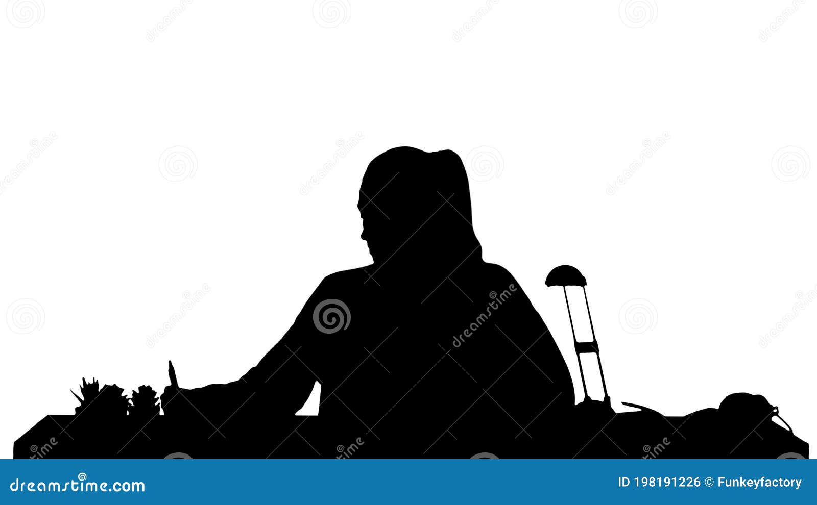 Silhouette Happy Student Studying and Learning Taking Notes from a ...
