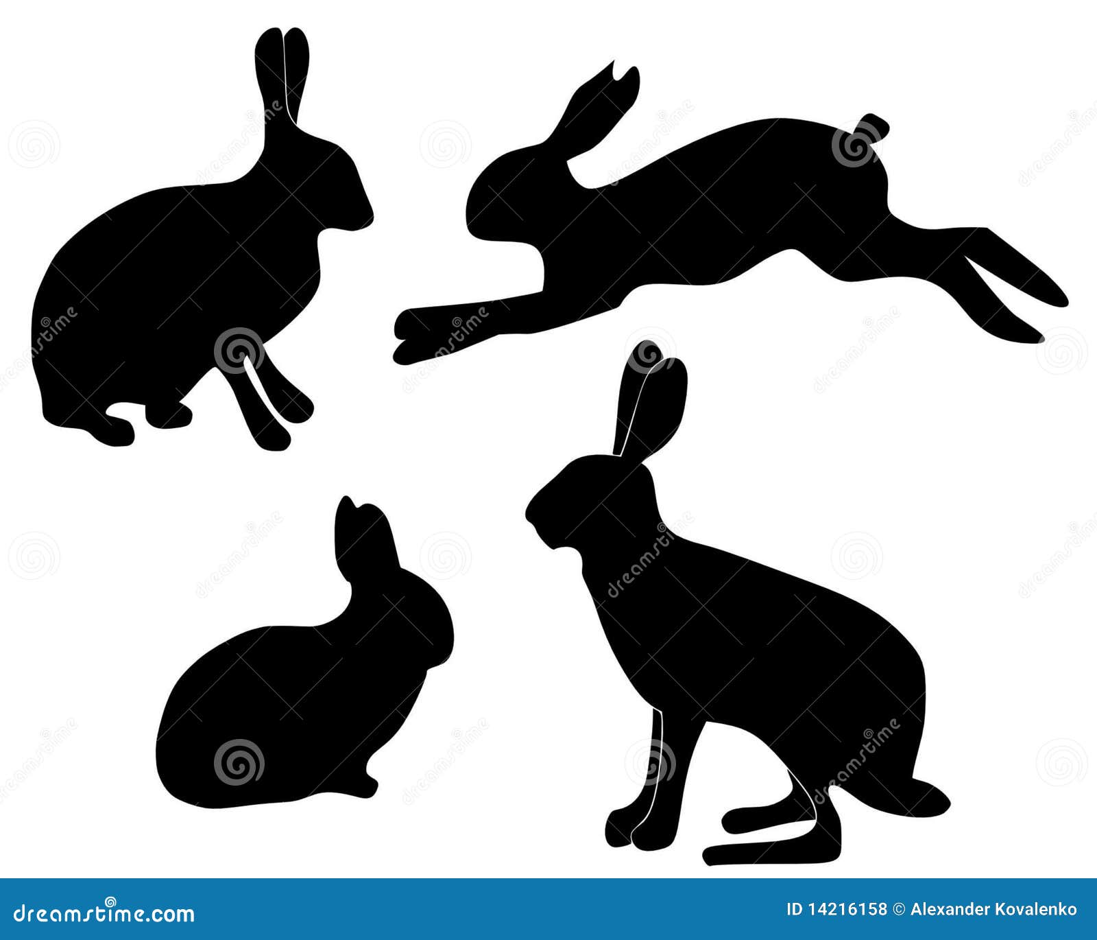 Silhouette of hares stock vector. Illustration of element - 14216158