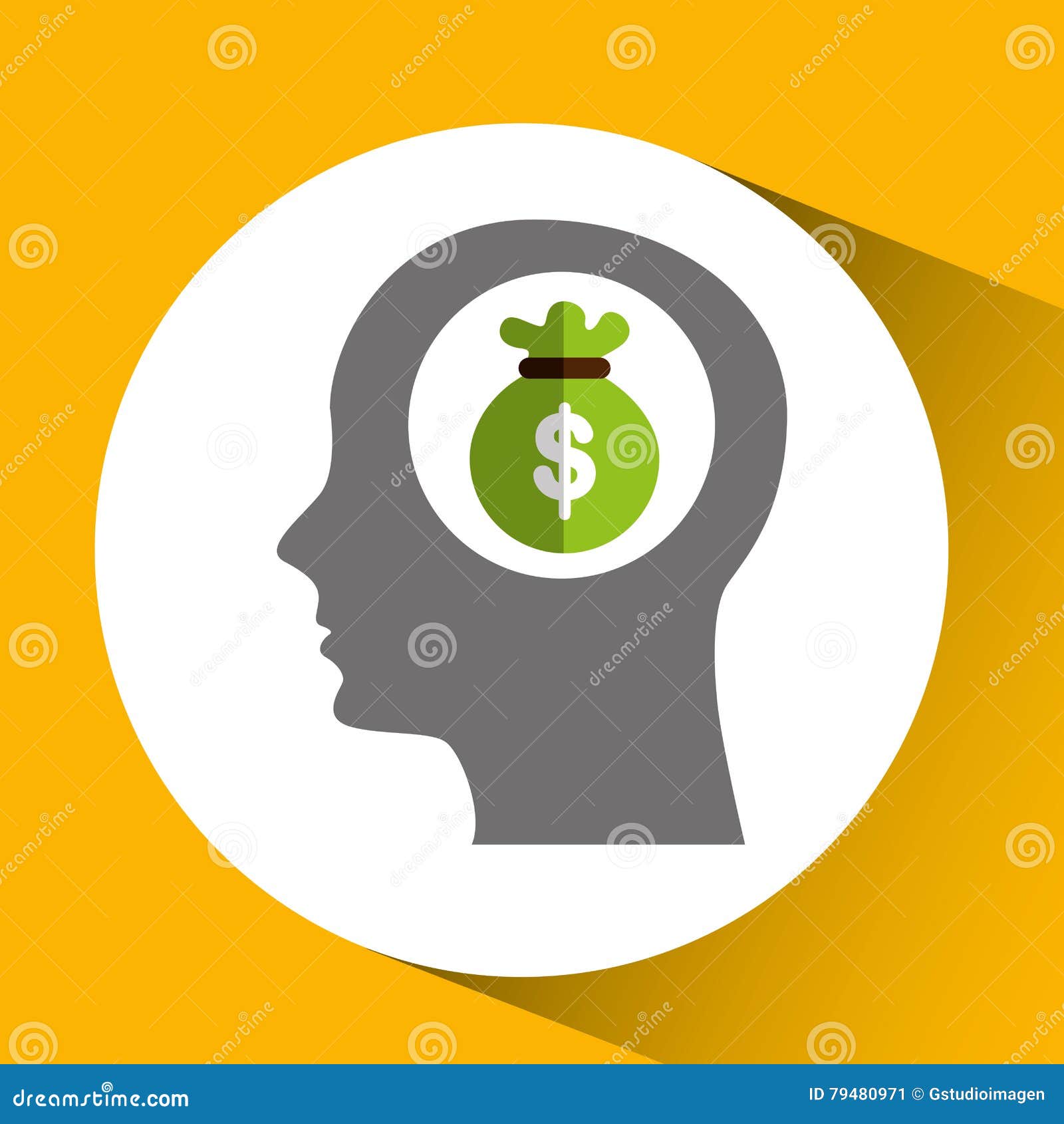 Silhouette Head with Bag Money Icon Stock Illustration - Illustration ...