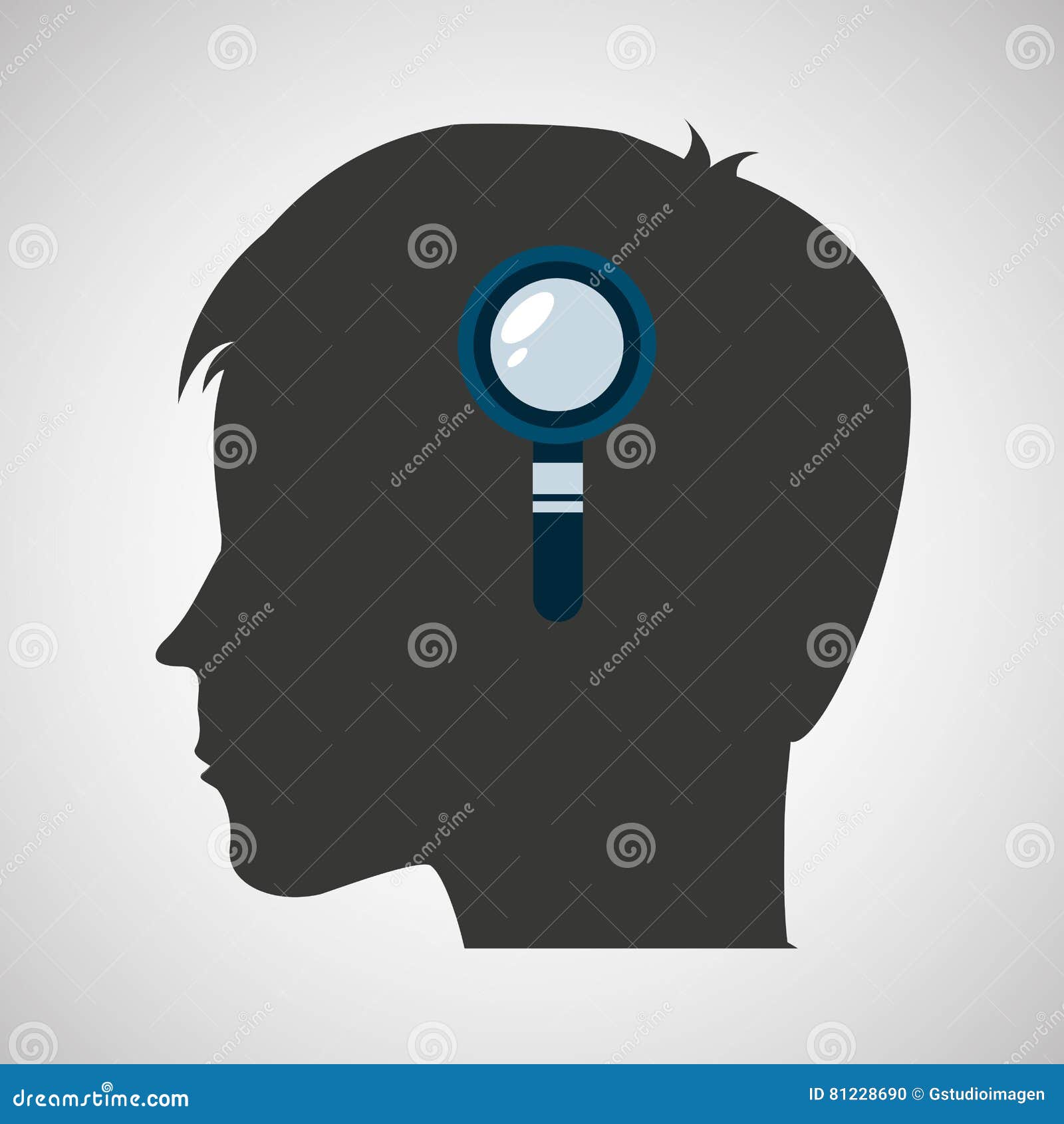 Silhouette Head Boy Student Searching Stock Vector - Illustration of ...