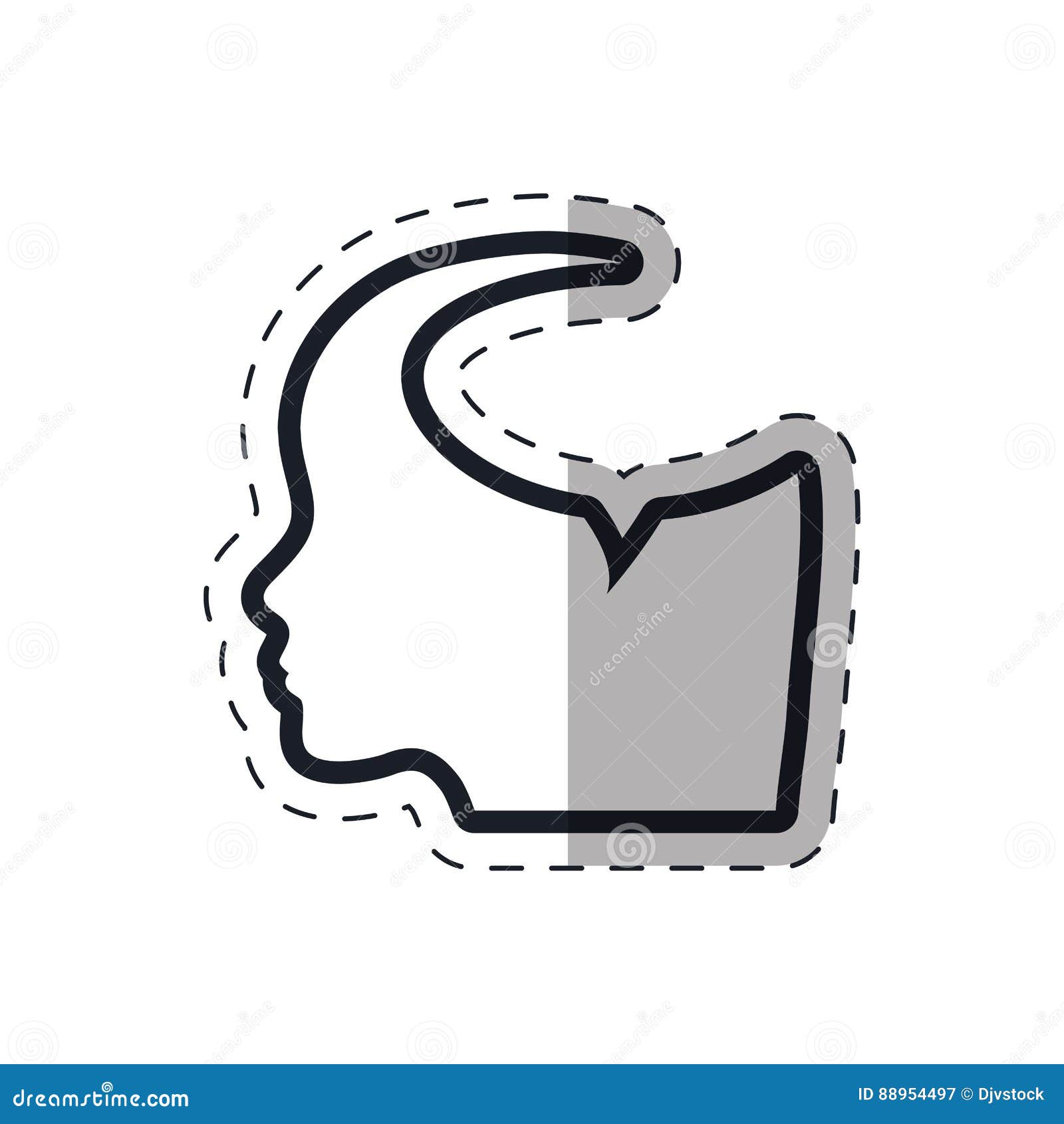 Man Head With Bubble Thoughts Of Maths And Physics Formulas. Man ...