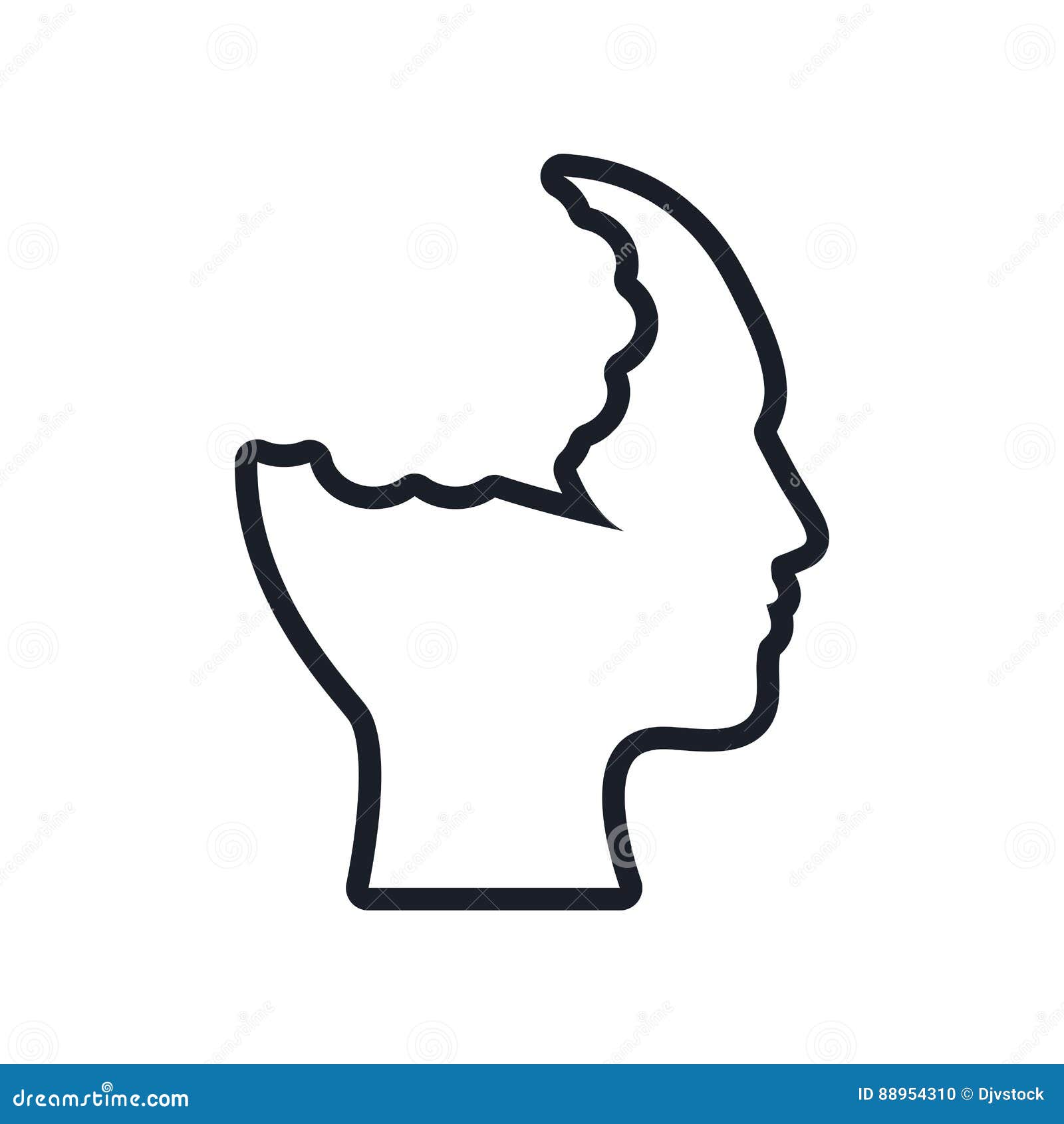 Silhouette Head Bubble Speech Outline Stock Illustration - Illustration ...
