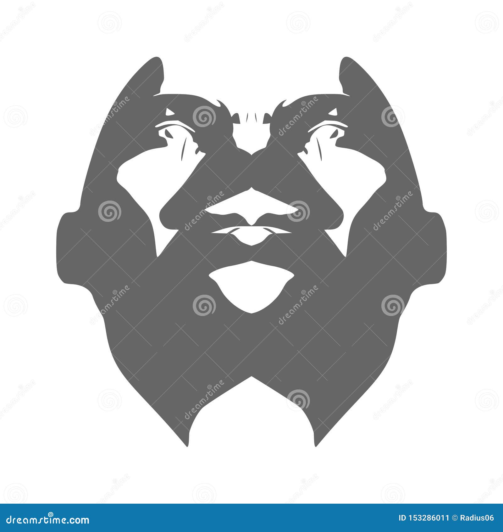 Silhouette of head. stock vector. Illustration of head - 153286011